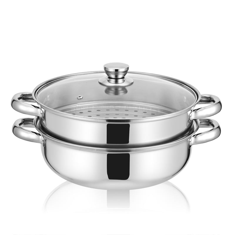 BERTDOMD Stainless Steel 2 Tier Steamer Pot Food Steaming Pot Kitchen ...