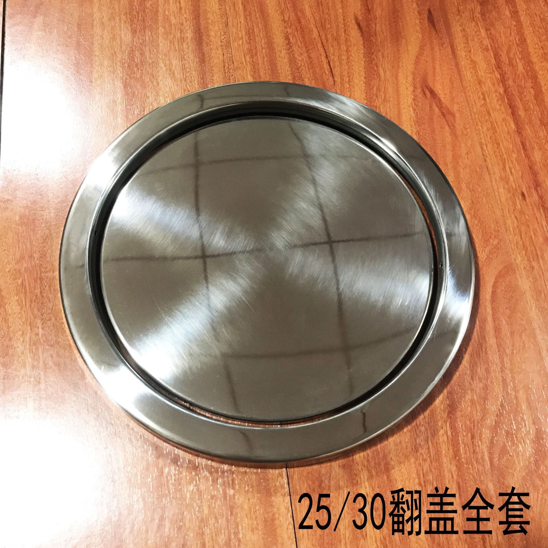 BERTDOMD Stainless Steel Recessed Countertop Flap Lid Trash Bin Balance ...