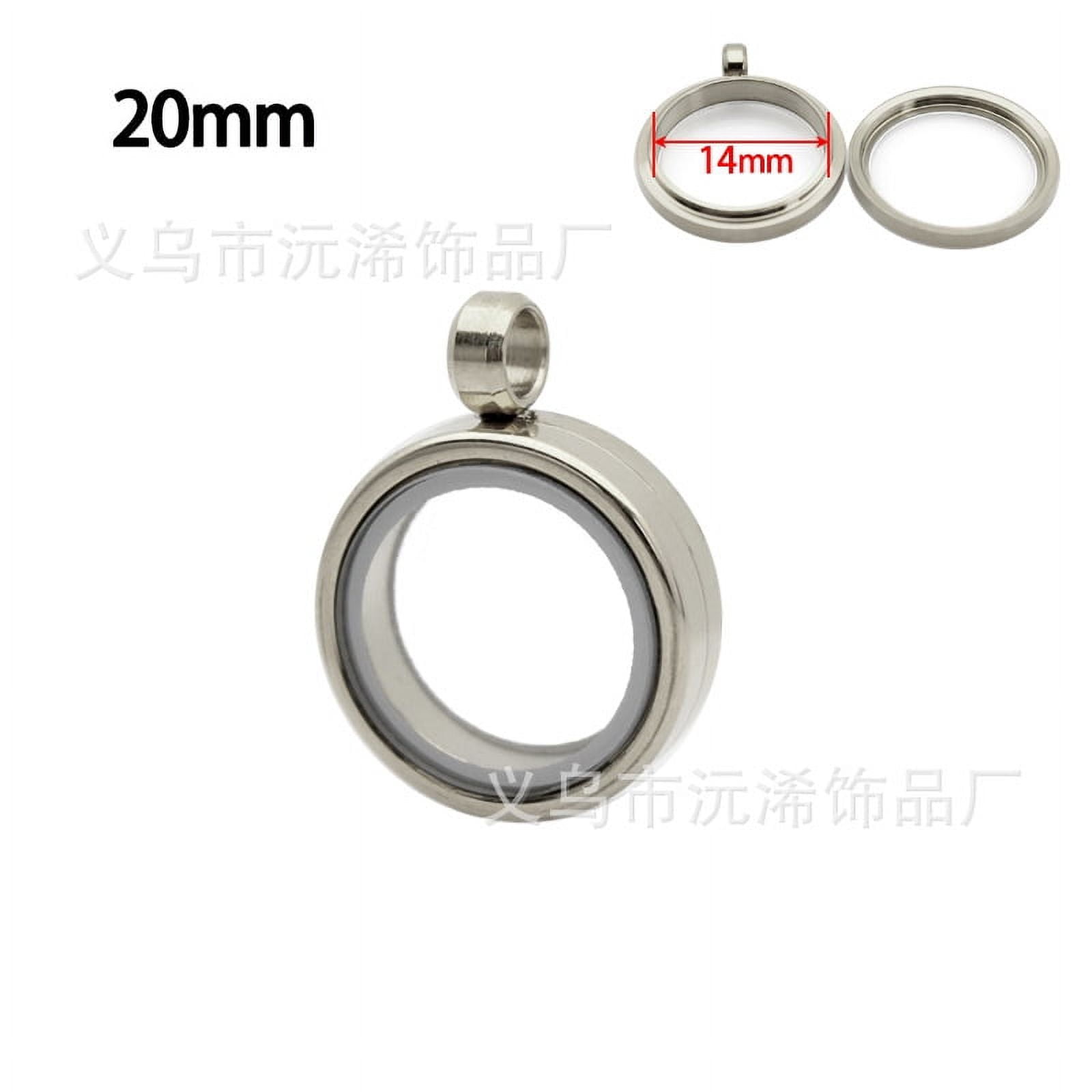 BERTDOMD Stainless Steel Round Locket Pendant With Clear Glass Wedding ...