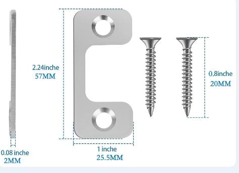 BERTDOMD Strike Plate Door Latch Protector Plate Door Lock Covering ...
