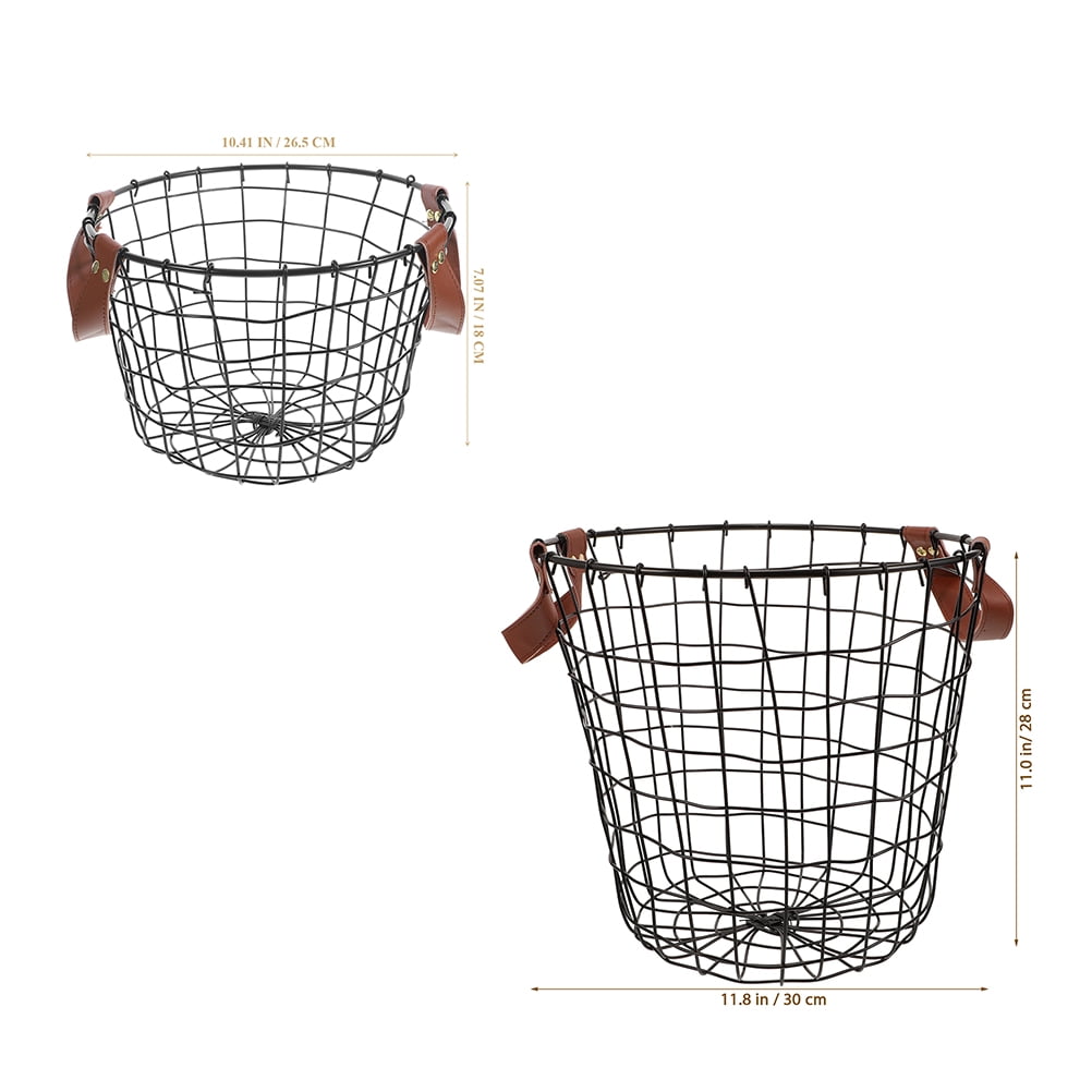 EXHUMKY Round Metal Wire Firewood Holder with Handles for Barbecues and ...