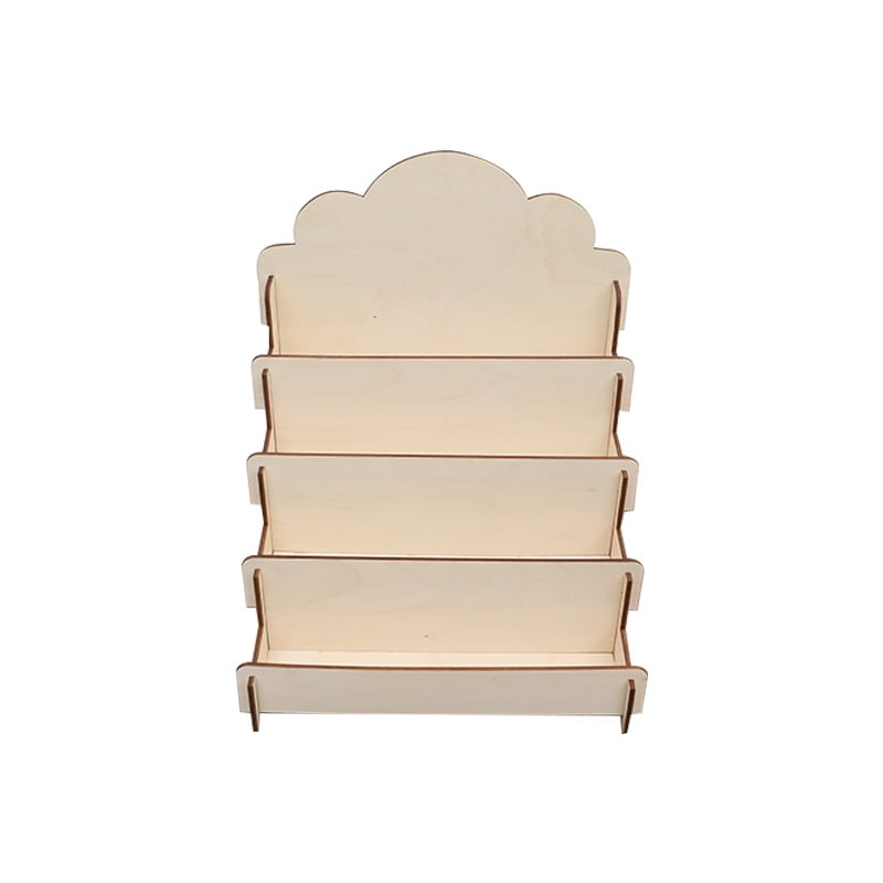 BERTDOMD Tiered Wooden Greeting Card Display Stand Portable Postcard ...