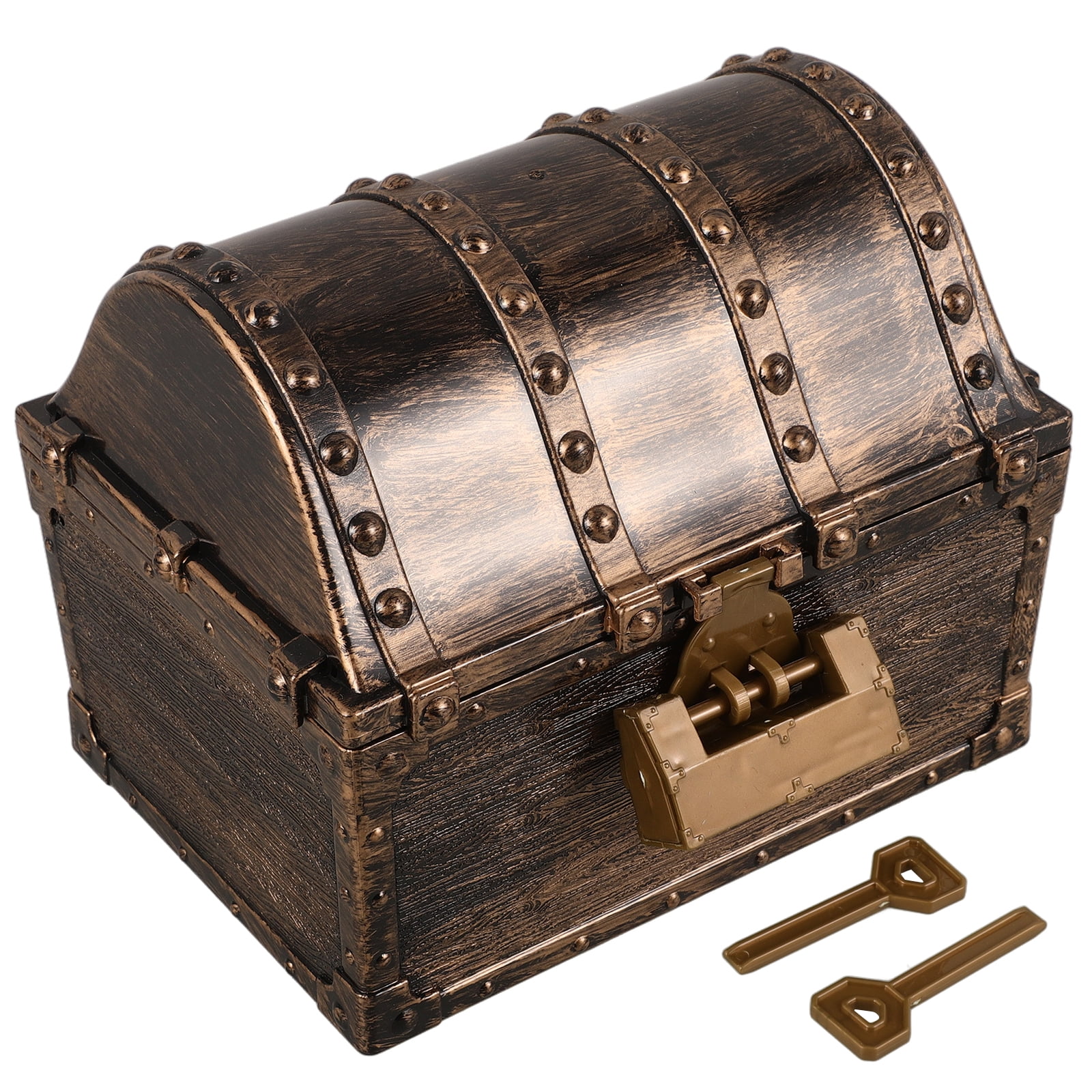 BERTDOMD Treasure Chest Pirate Box Plastic Keepsake Jewelry Box Vintage ...