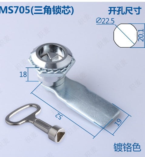 BERTDOMD Tubular Cam Lock Triangle Key Cabinet Lock For Utility ...