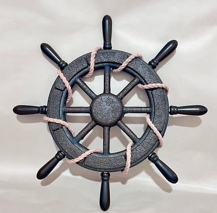 BERTDOMD Vintage Wooden Ship Wheel Wall Hanging Nautical Decor Nautical ...