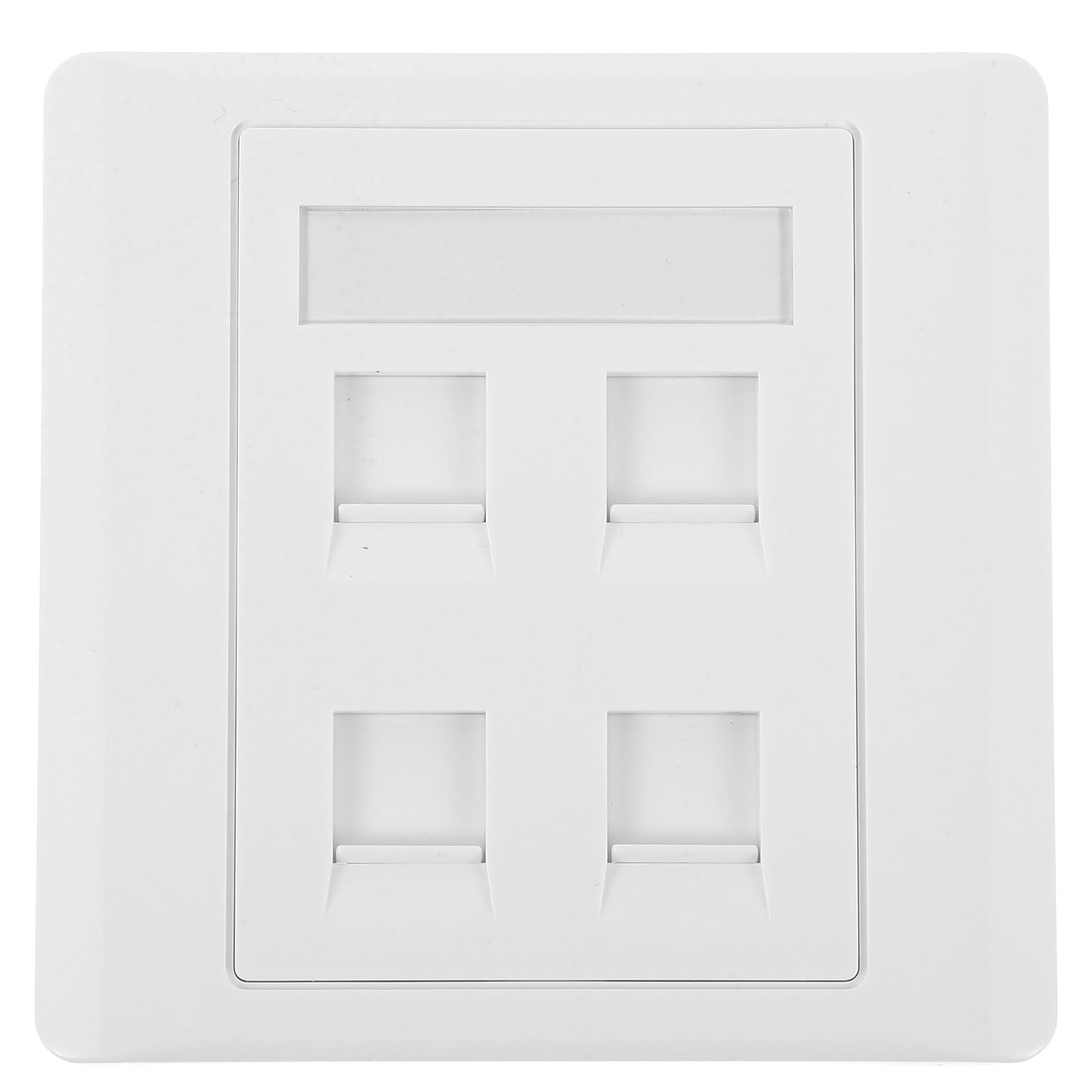 HEMOTON White ABS Ethernet Wall Plate for Home Use with 4Port Cat6 ...