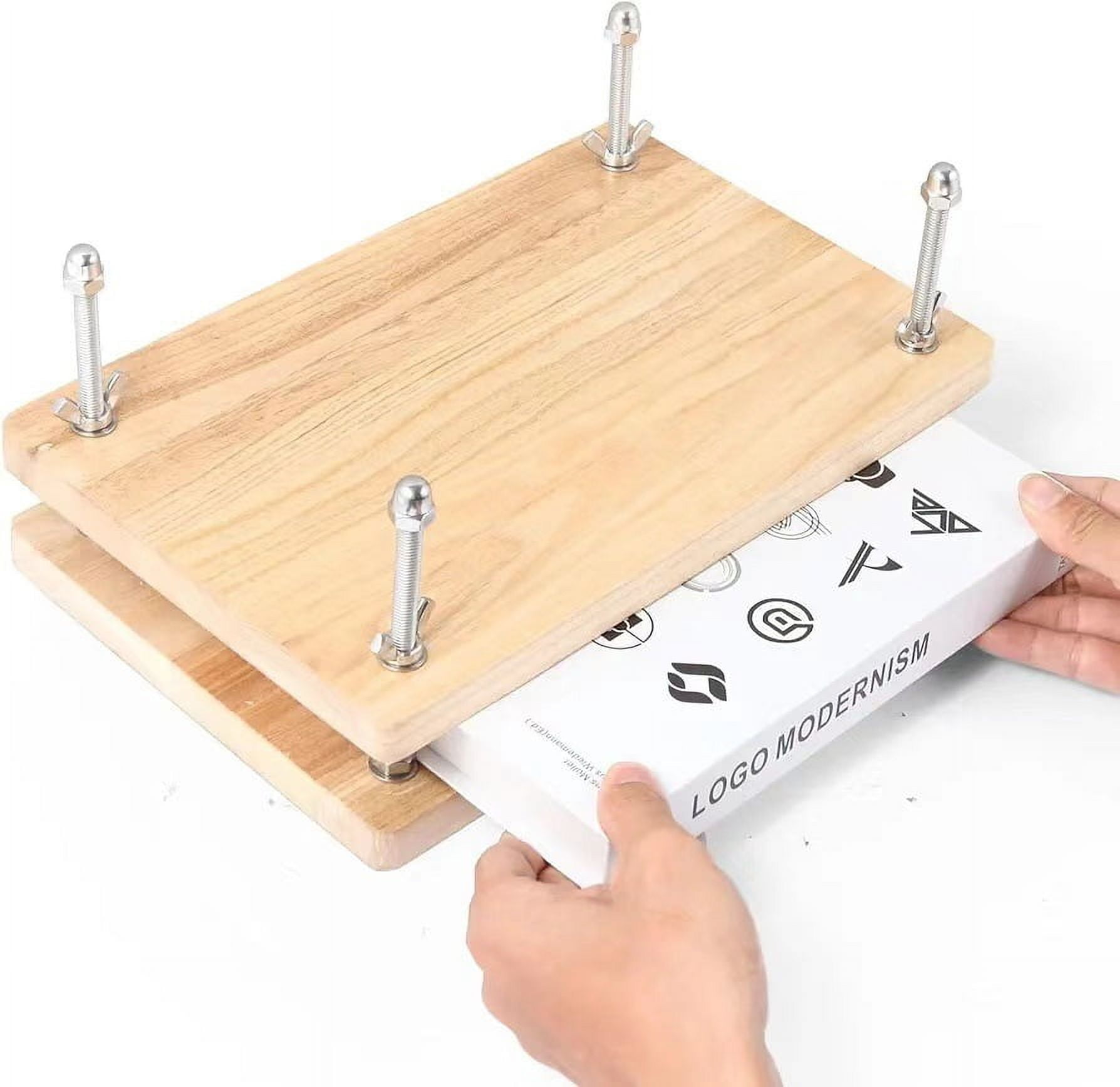 EXHUMKY Wooden Book Press Tool for Binding Books with Solid Wood and ...