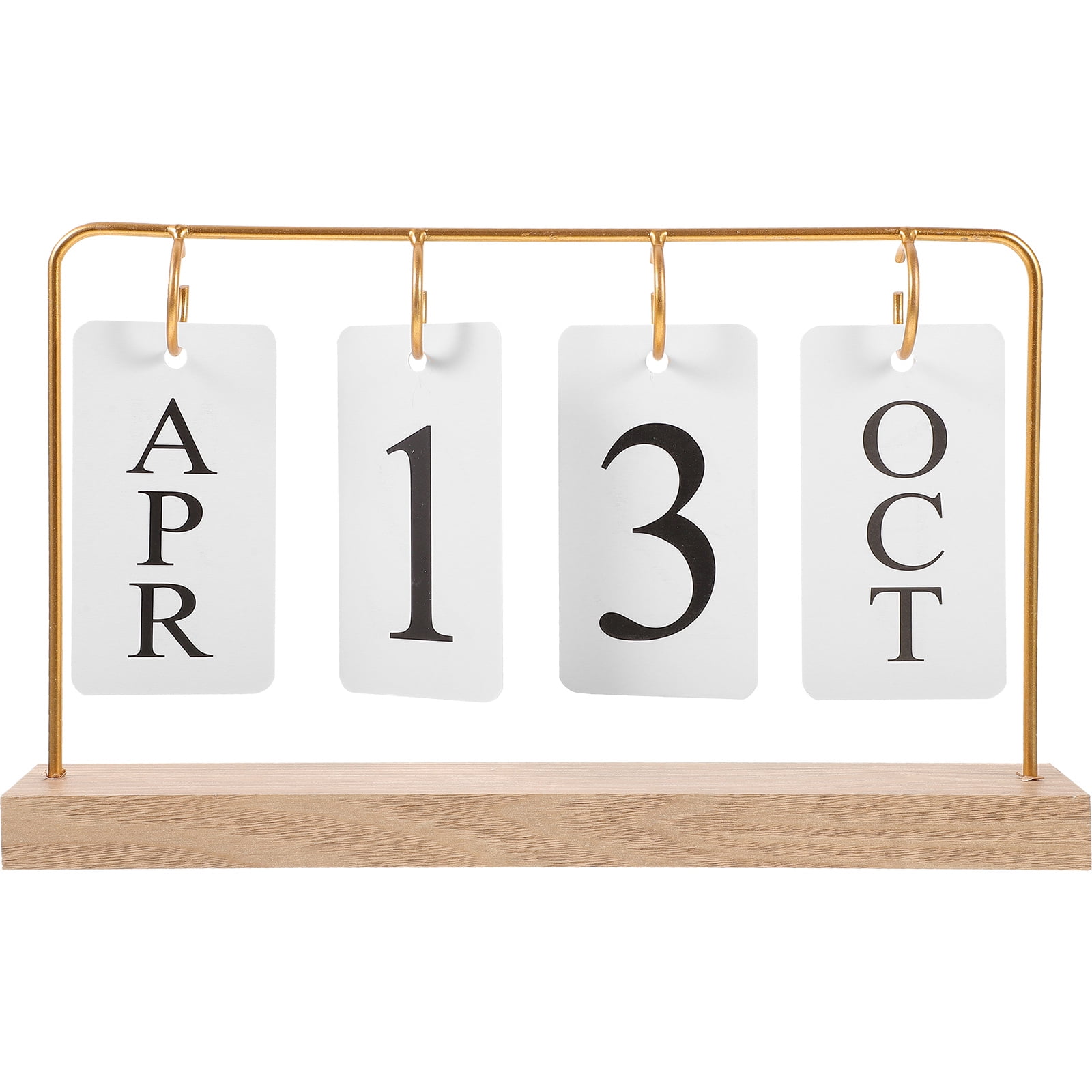 BERTDOMD Wooden Desk Perpetual Calendar Planner Week Date Display ...
