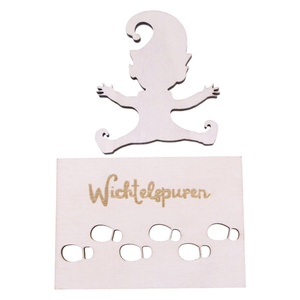 BERTDOMD Wooden Elf Footprint Stencil Miniature Dolls Christmas Scene ...