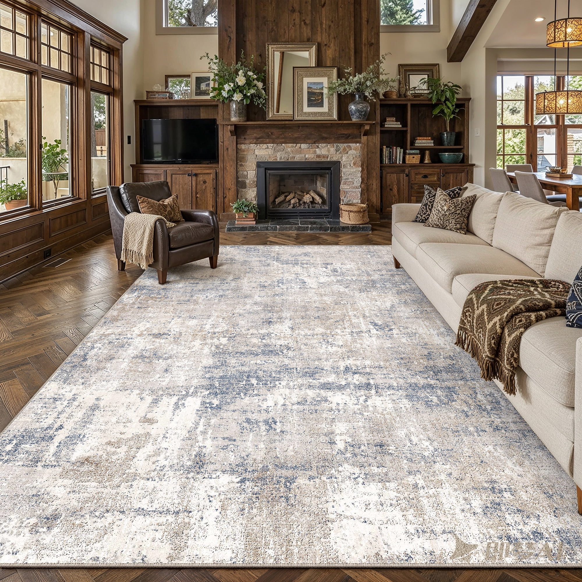 BERTHMEER 10'x12' Large Abstract Area Rugs for Living Room Bedroom ...