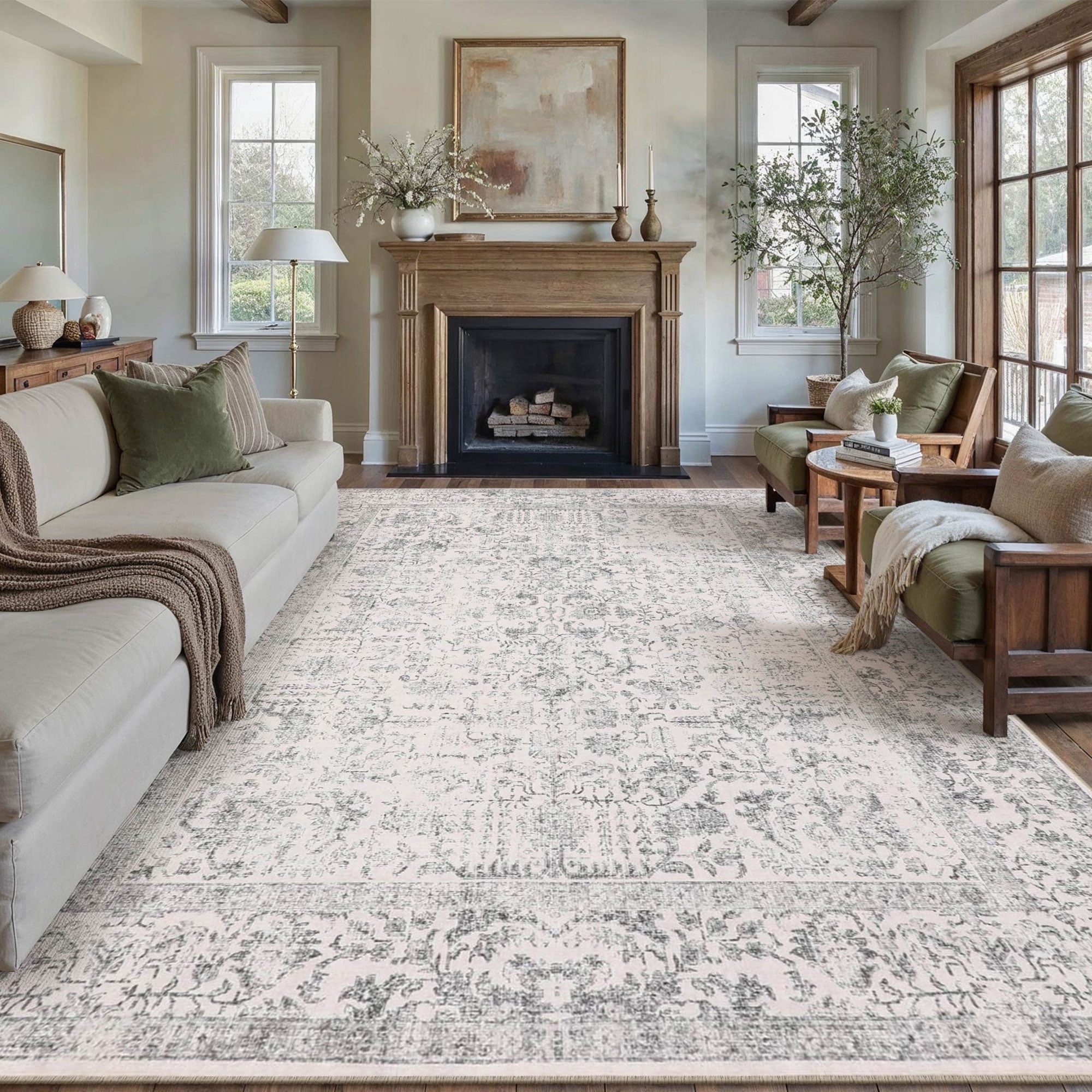 BERTHMEER 10'x14' Large Vintage Area Rugs Oriental Rugs Washable ...