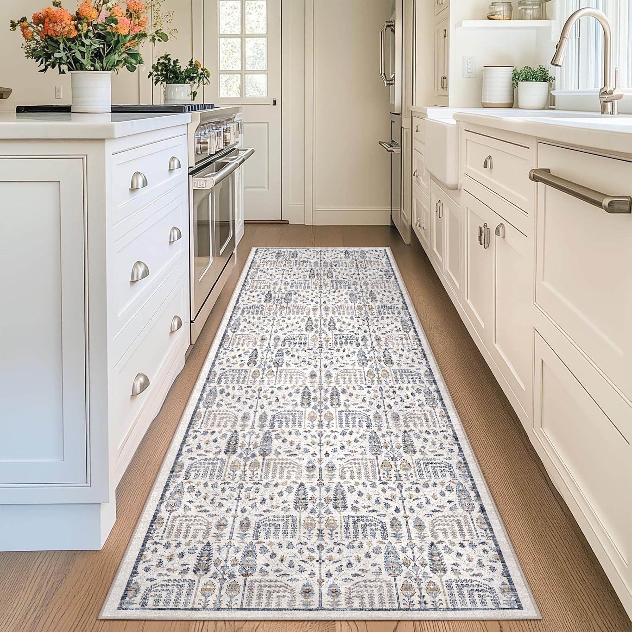 BERTHMEER 2'x10' Blue Long Runner Rugs for Hallway Entryway Bathroom ...