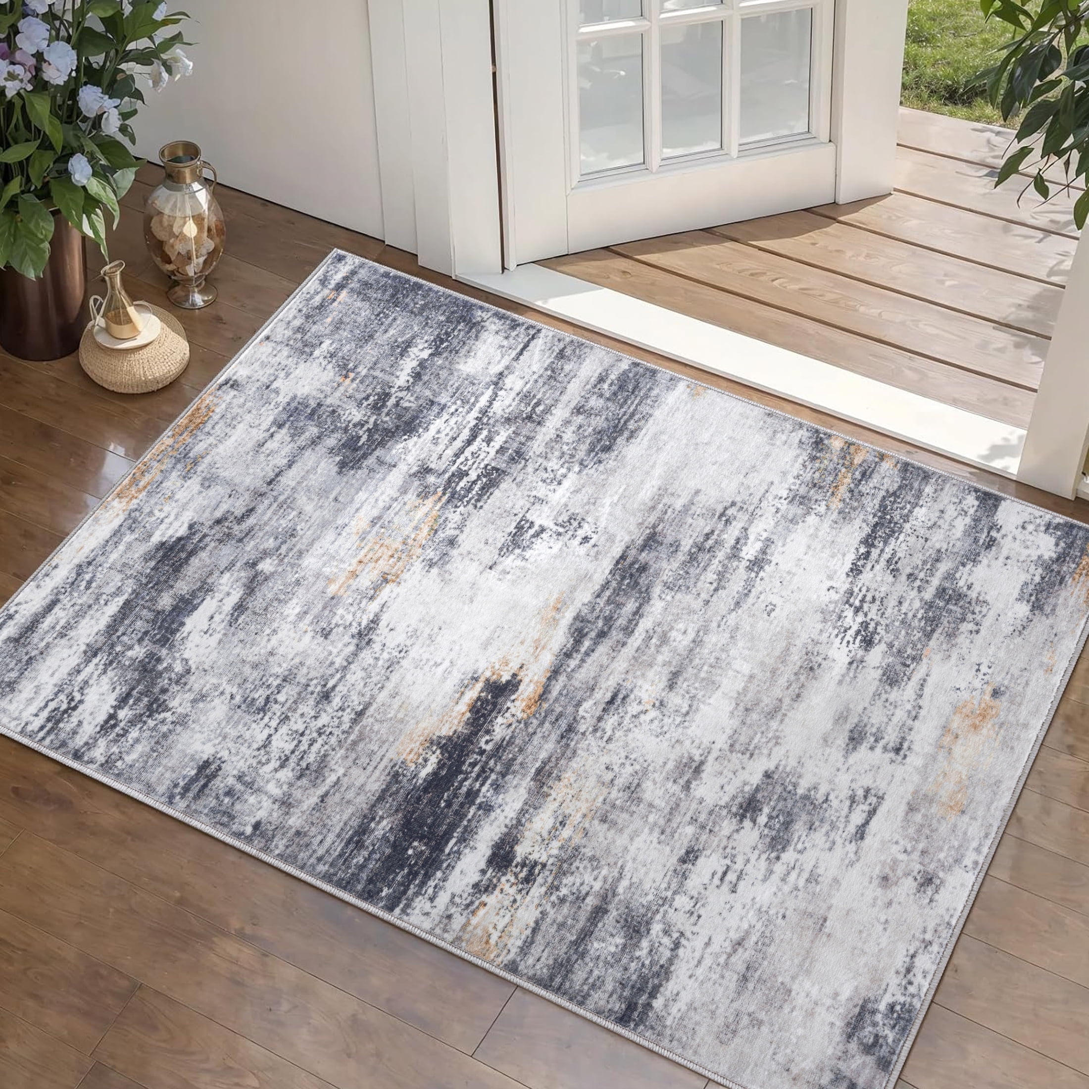 BERTHMEER 2'x3' Abstract Area Rug for Entryway Kitchen Living Room ...