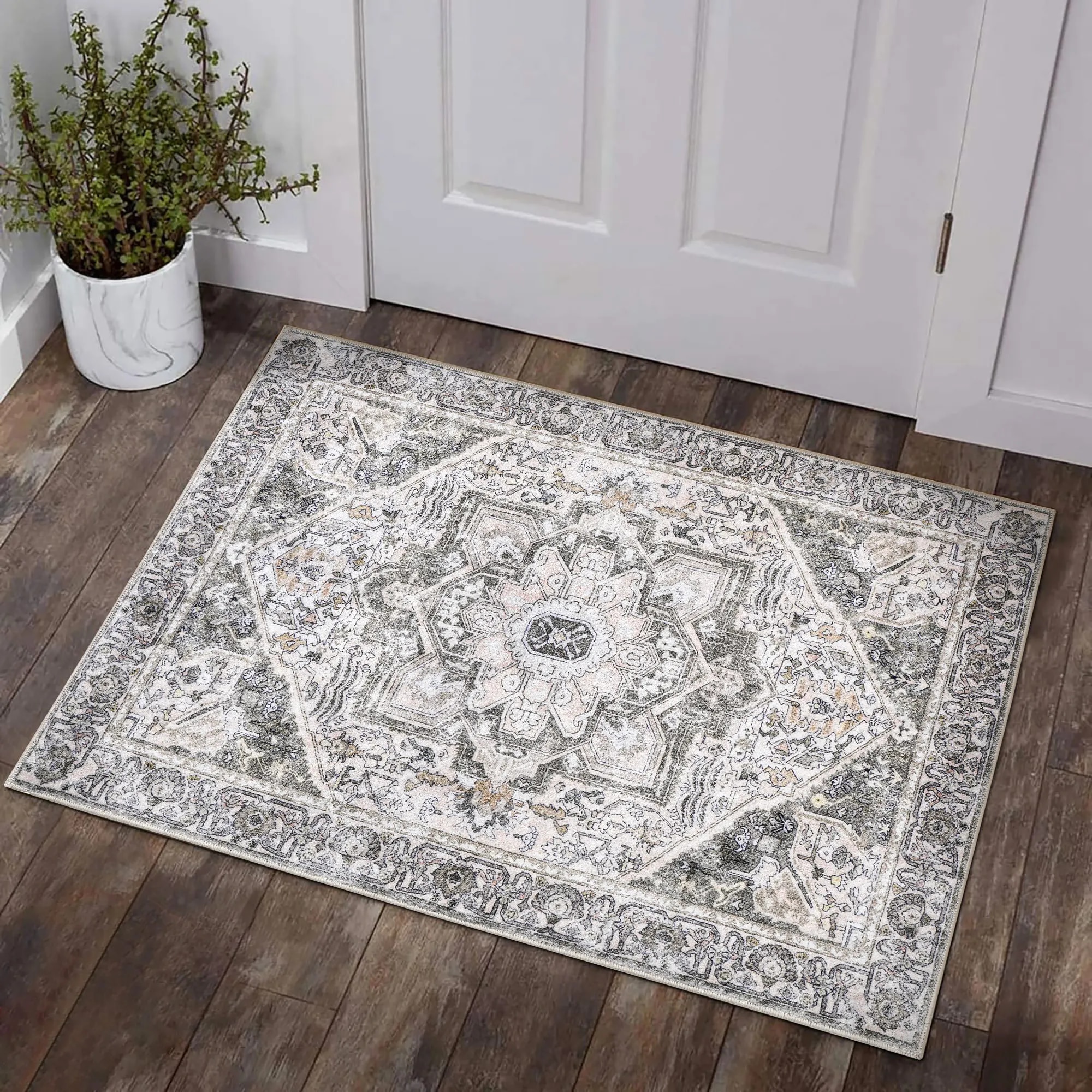 WondRg 2' x 3' Washable Small Area Rugs Doormats indoor Entrance ...