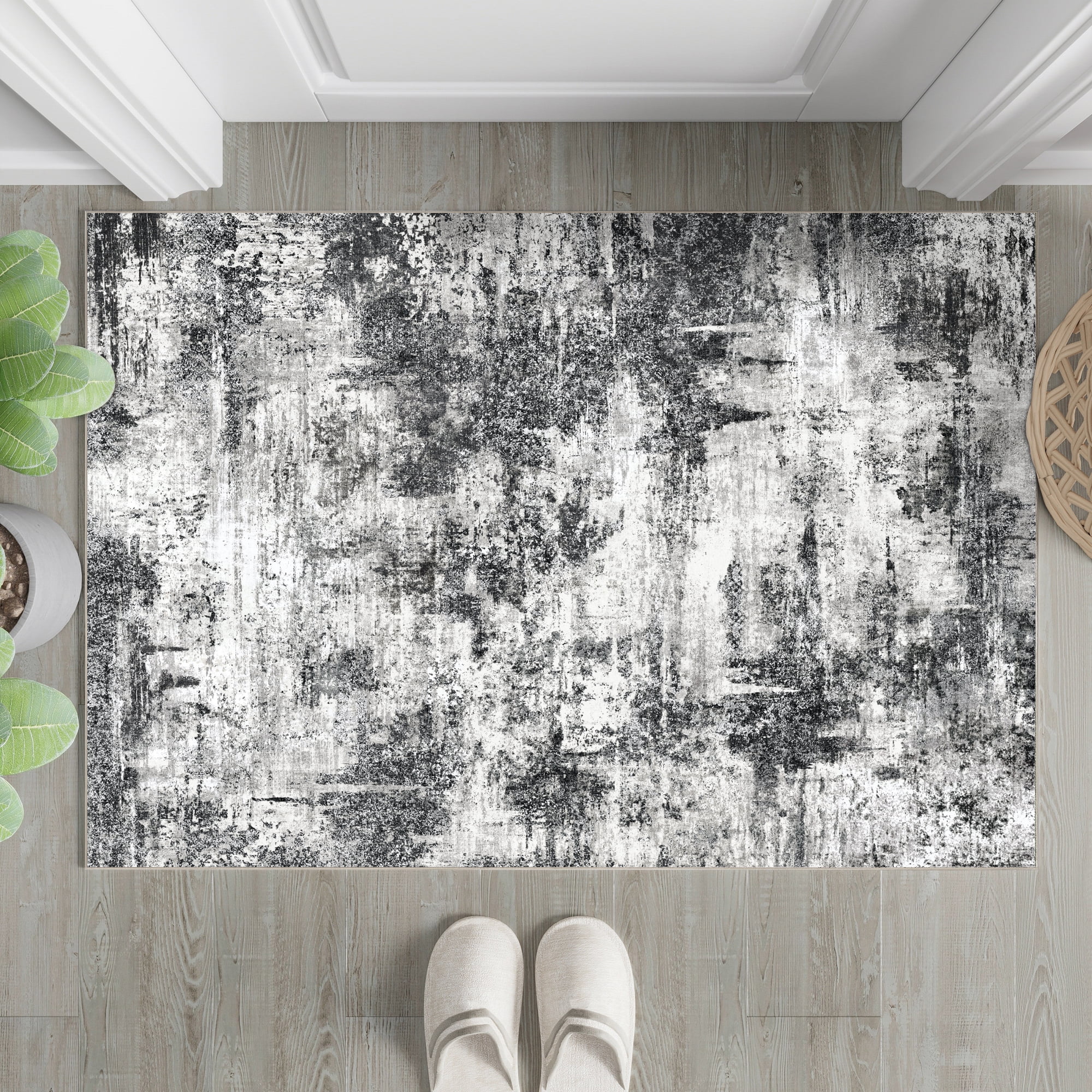 BERTHMEER 2'x3' Small Black Area Rugs for Bathroom Bedroom Entryway ...