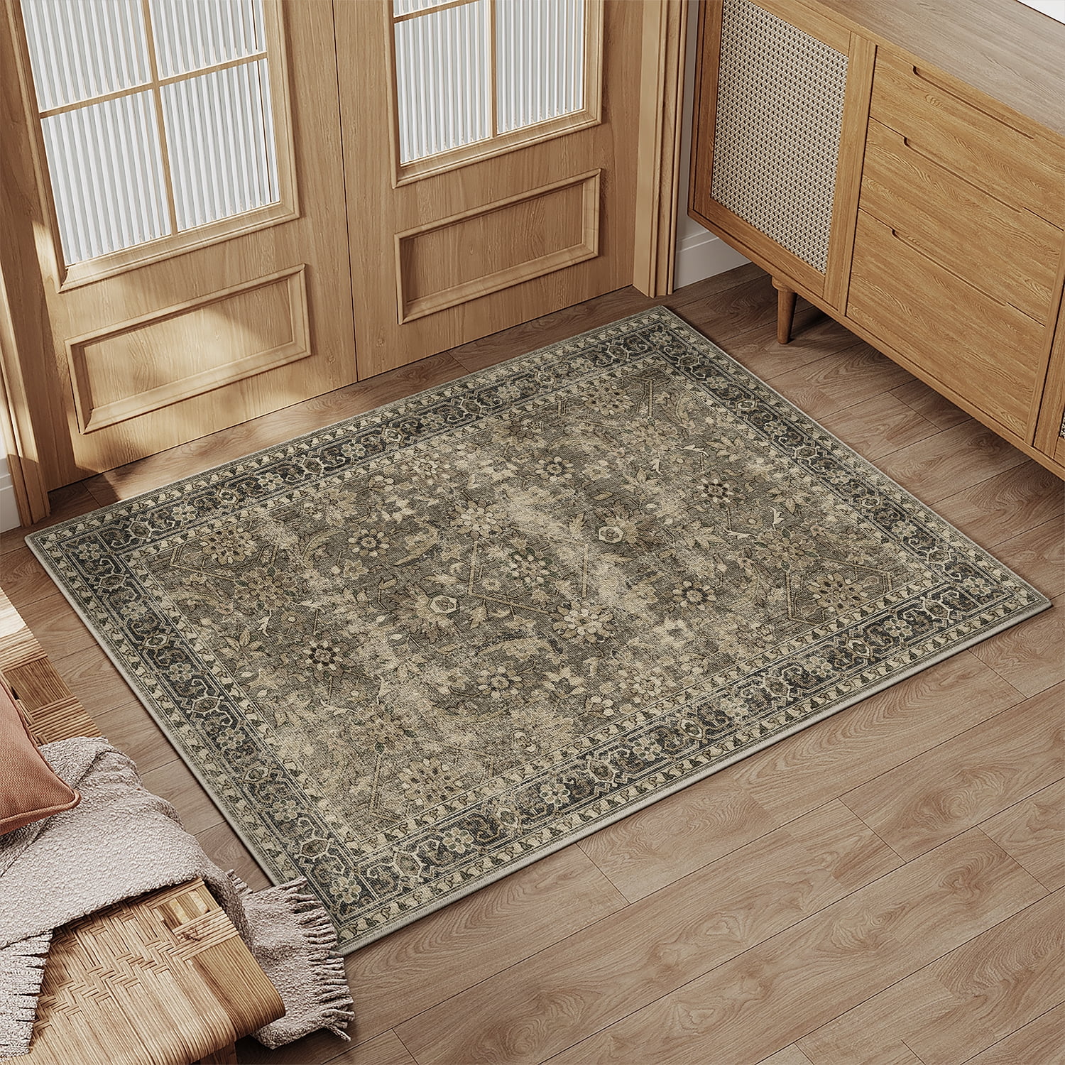 BERTHMEER 2'x3' Small Brown Area Rugs for Bathroom Bedroom Entryway ...