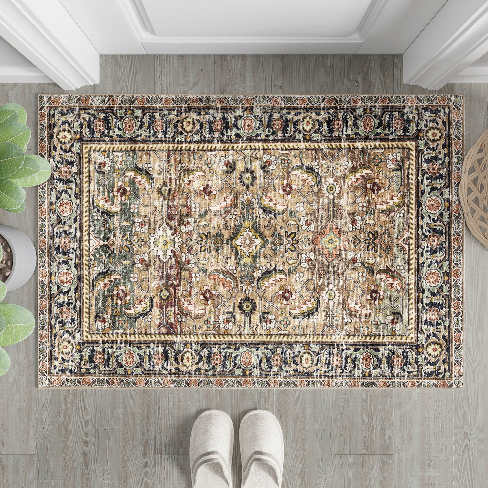 BERTHMEER 2'x3' Small Brown Area Rugs for Bathroom Bedroom Entryway ...