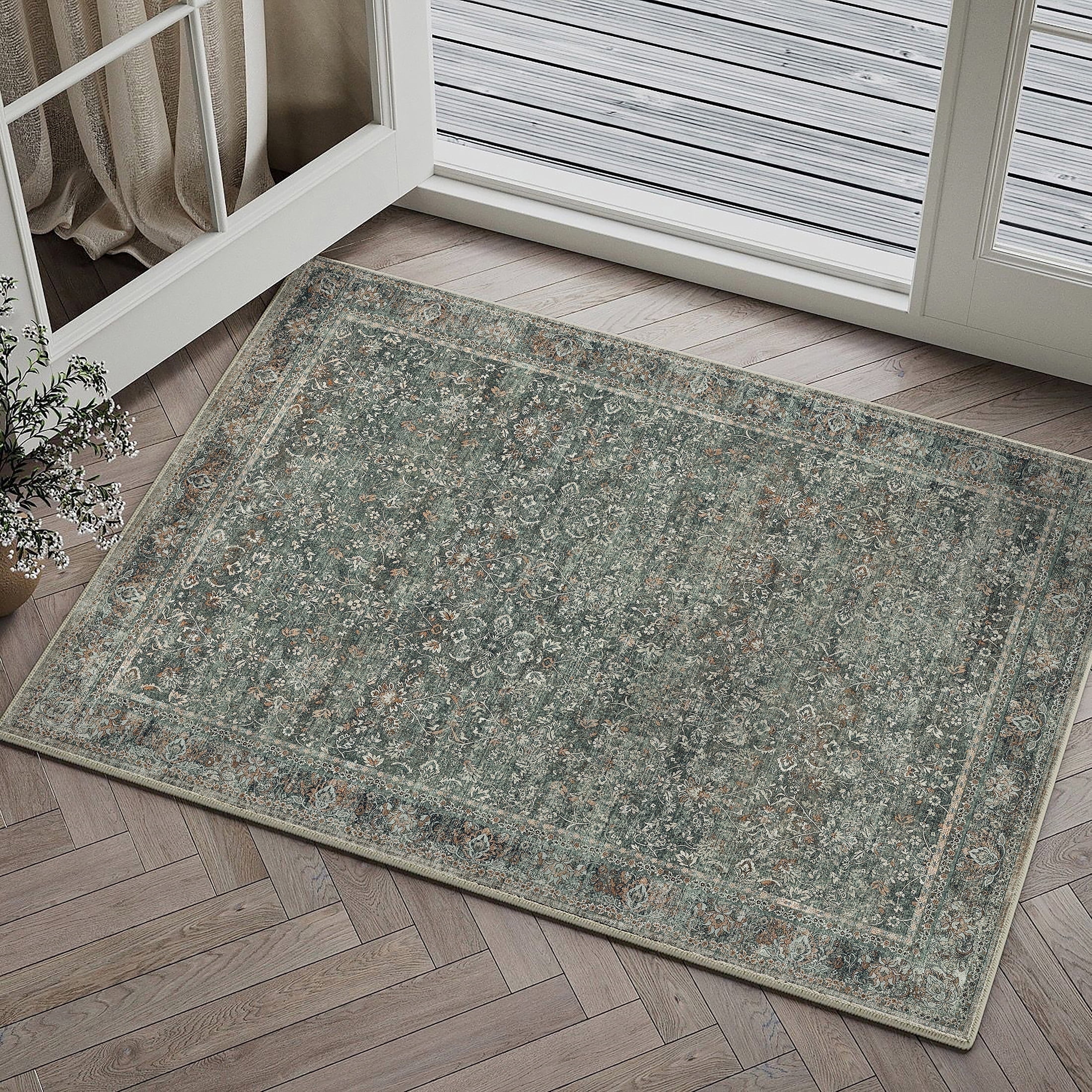 BERTHMEER 2'x3' Small Gray Area Rugs for Bathroom Bedroom Entryway ...