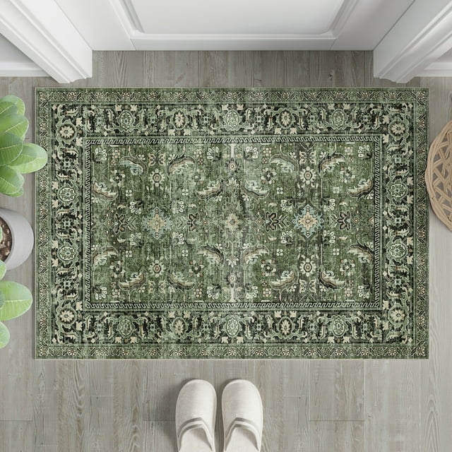 BERTHMEER 2'x3' Small Green Area Rugs for Bathroom Bedroom Entryway ...