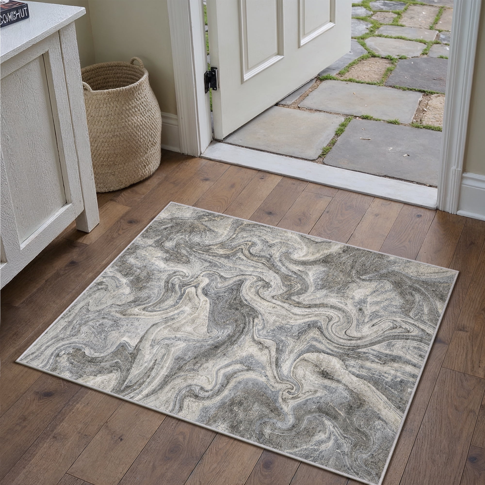 BERTHMEER 2'x3' Small Modern Abstract Area Rugs for Bathroom Bedroom ...