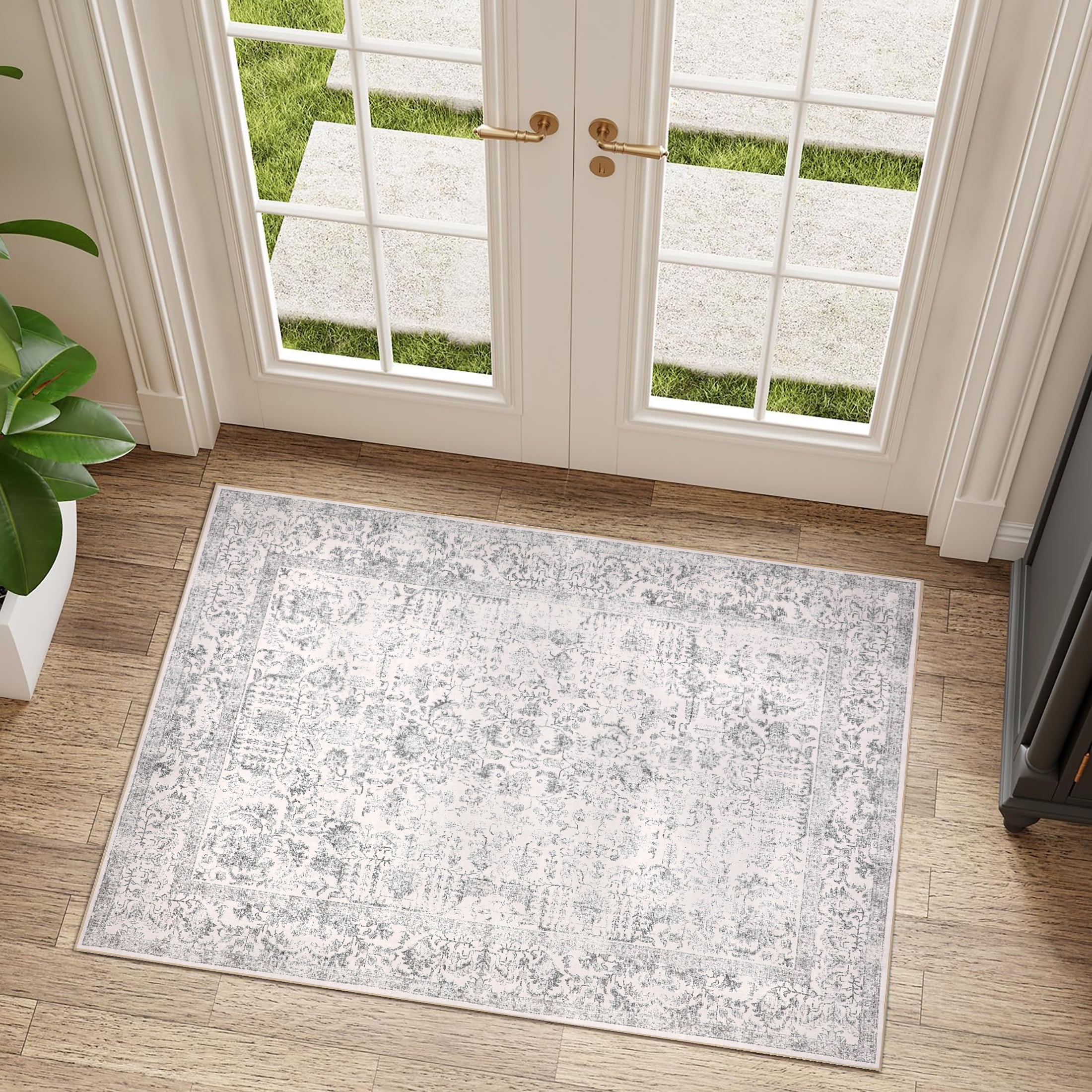 BERTHMEER 2'x3' Washable Small Area Rugs, Non-Slip Vintage Oriental ...