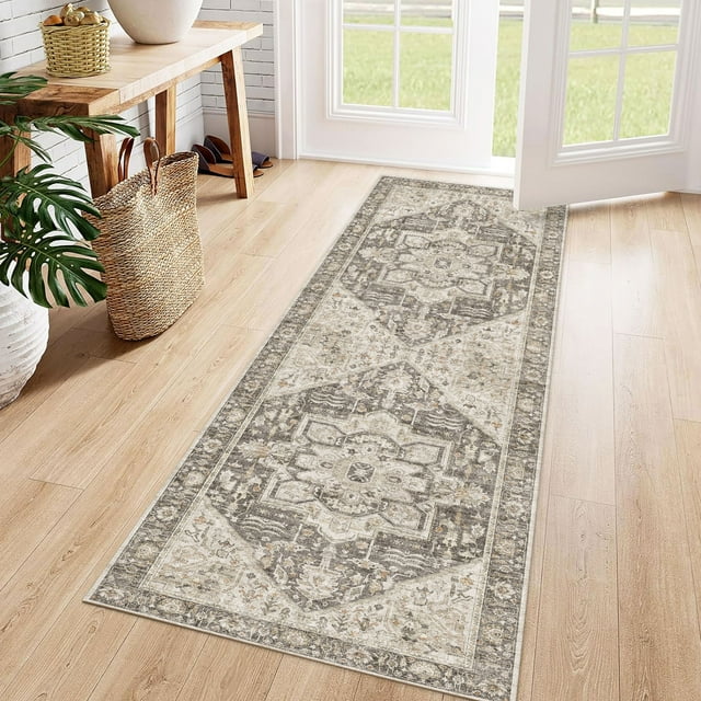 BERTHMEER 2'x6' Gray Runner Rugs for Hallway Kitchen Entryway Washable ...