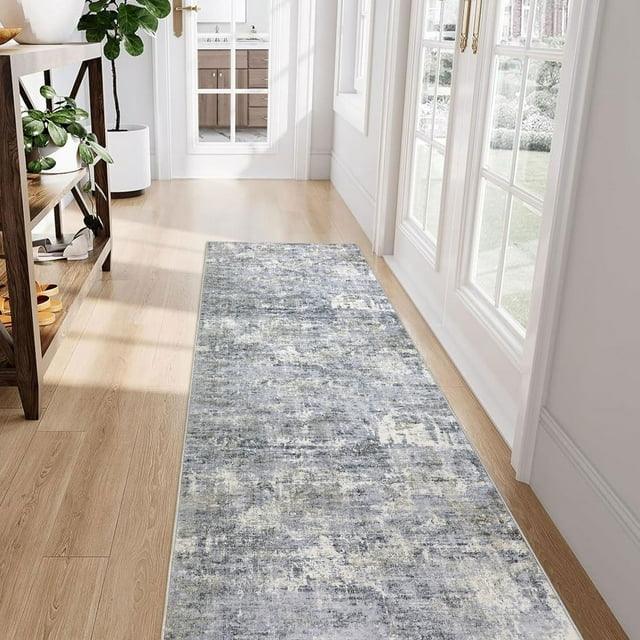 BERTHMEER 2'x6' Runner Rugs non-slip, Blue Gray - Walmart.com