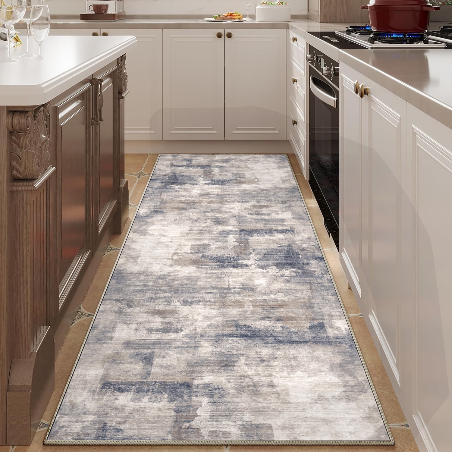 BERTHMEER 2'x6' Washable Modern Abstract Runner Rugs for Hallways ...