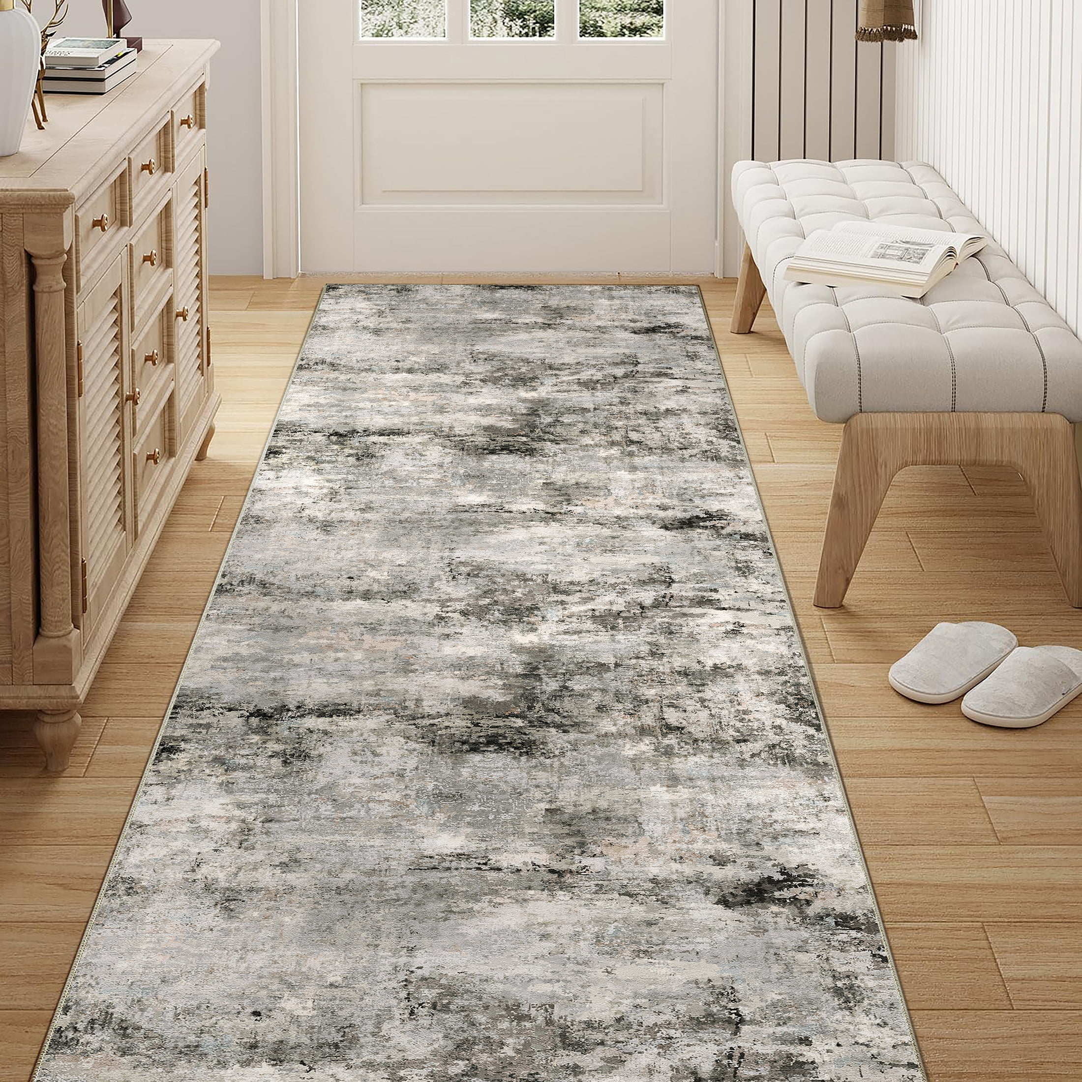 BERTHMEER 2'x6' Washable Modern Abstract Runner Rugs for Hallways ...