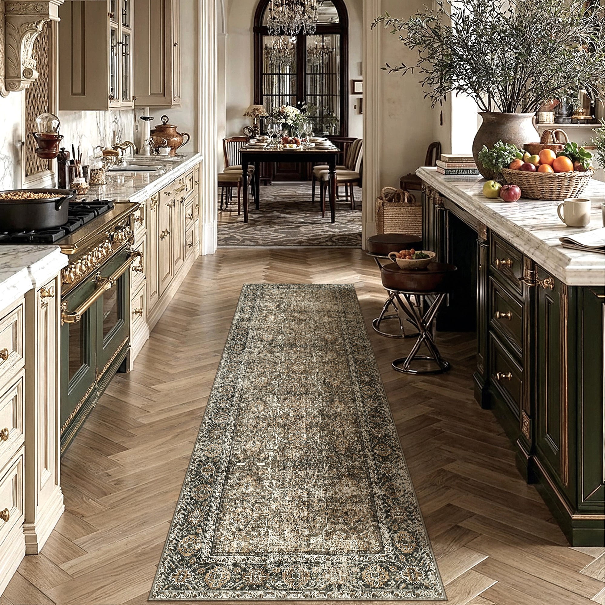 BERTHMEER Non-Skid Thin Floor Carpet, 2'x6' Washable Runner Rugs for ...