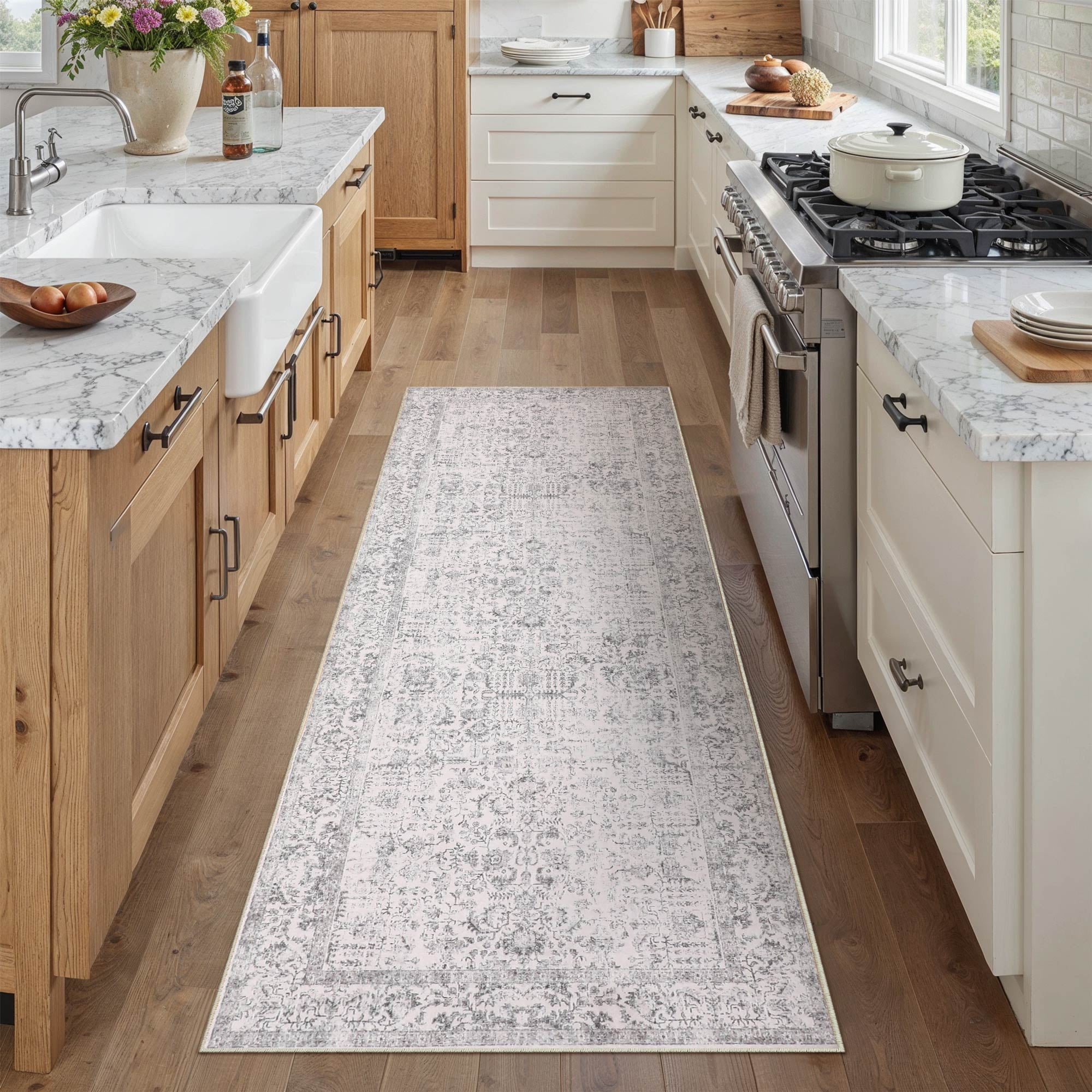 Berthmeer 2'x6' Washable Runner Rug, Thin Vintage Carpet for Hallway ...