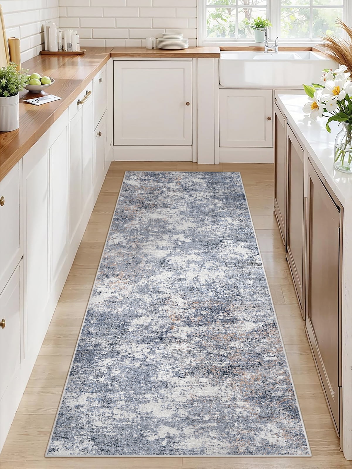 BERTHMEER 2'x8' Abstract Washable Runner Rugs for Hallway Kitchen ...