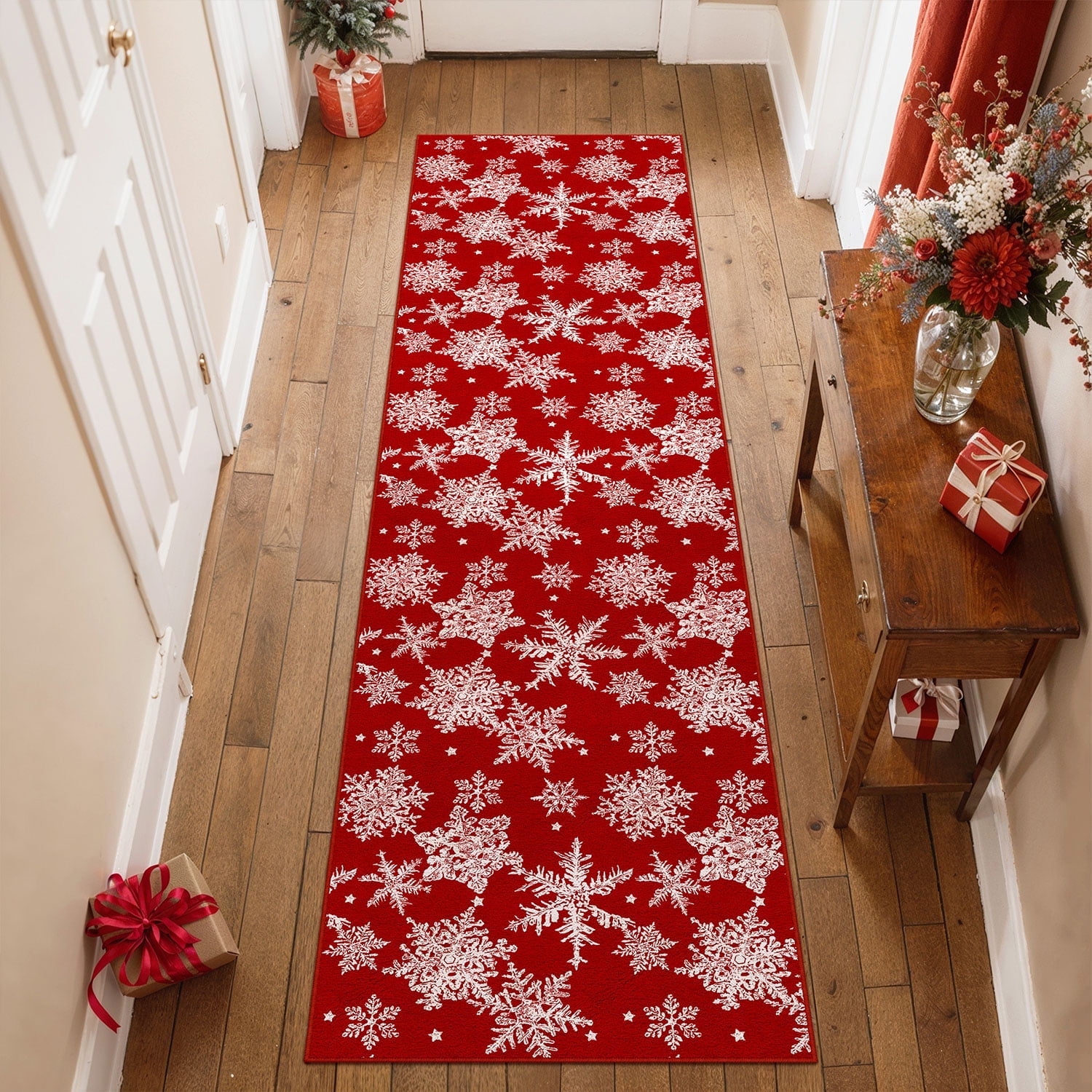 BERTHMEER 2'x8' Christmas Washable Runner Rugs for Hallway Kitchen ...