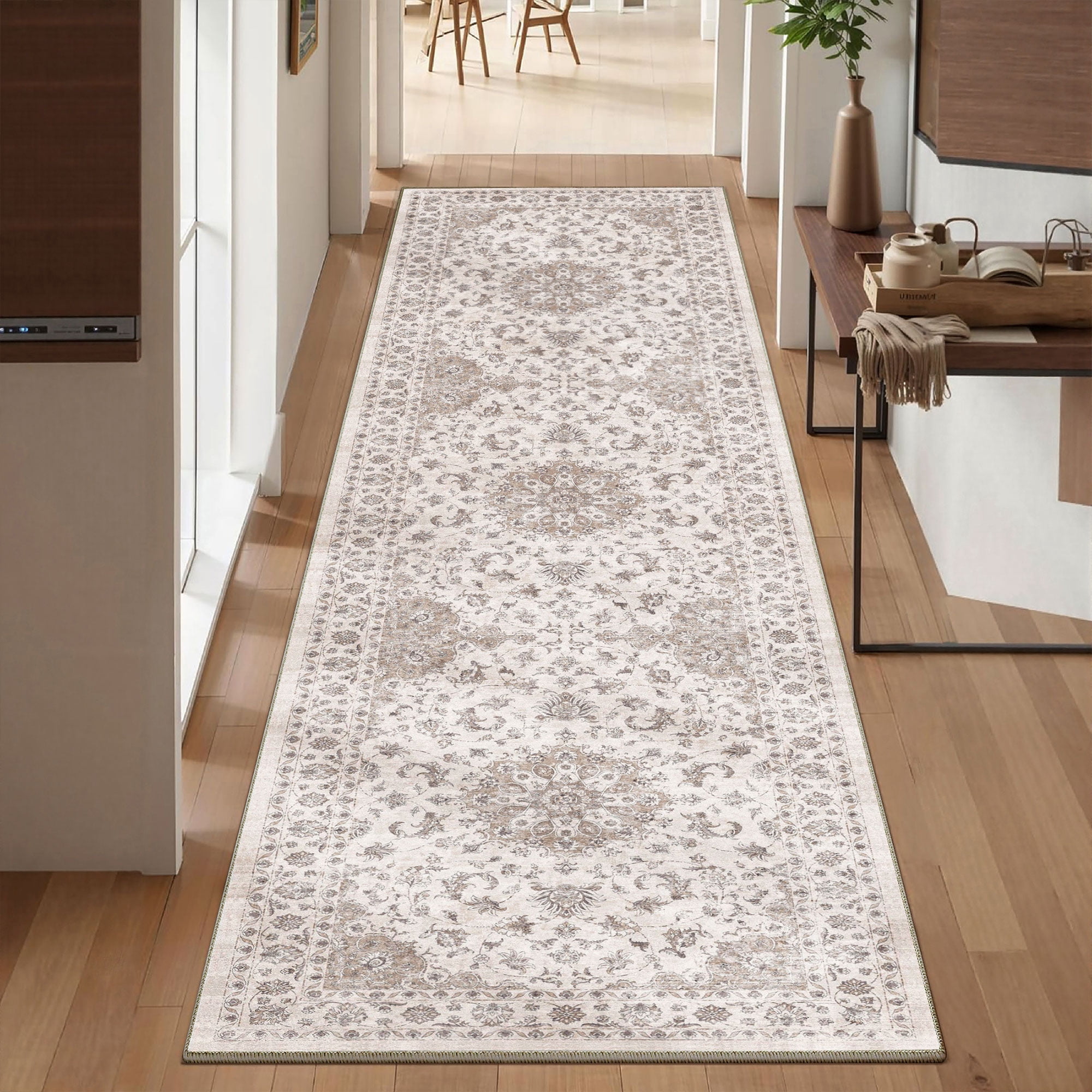 BERTHMEER 2'x8' Washable Brown Runner Rugs for Hallway Bathroom Bedroom ...
