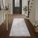 BERTHMEER 2'x8' Gray Vintage Oriental Non-slip Washable Runner Rug for ...