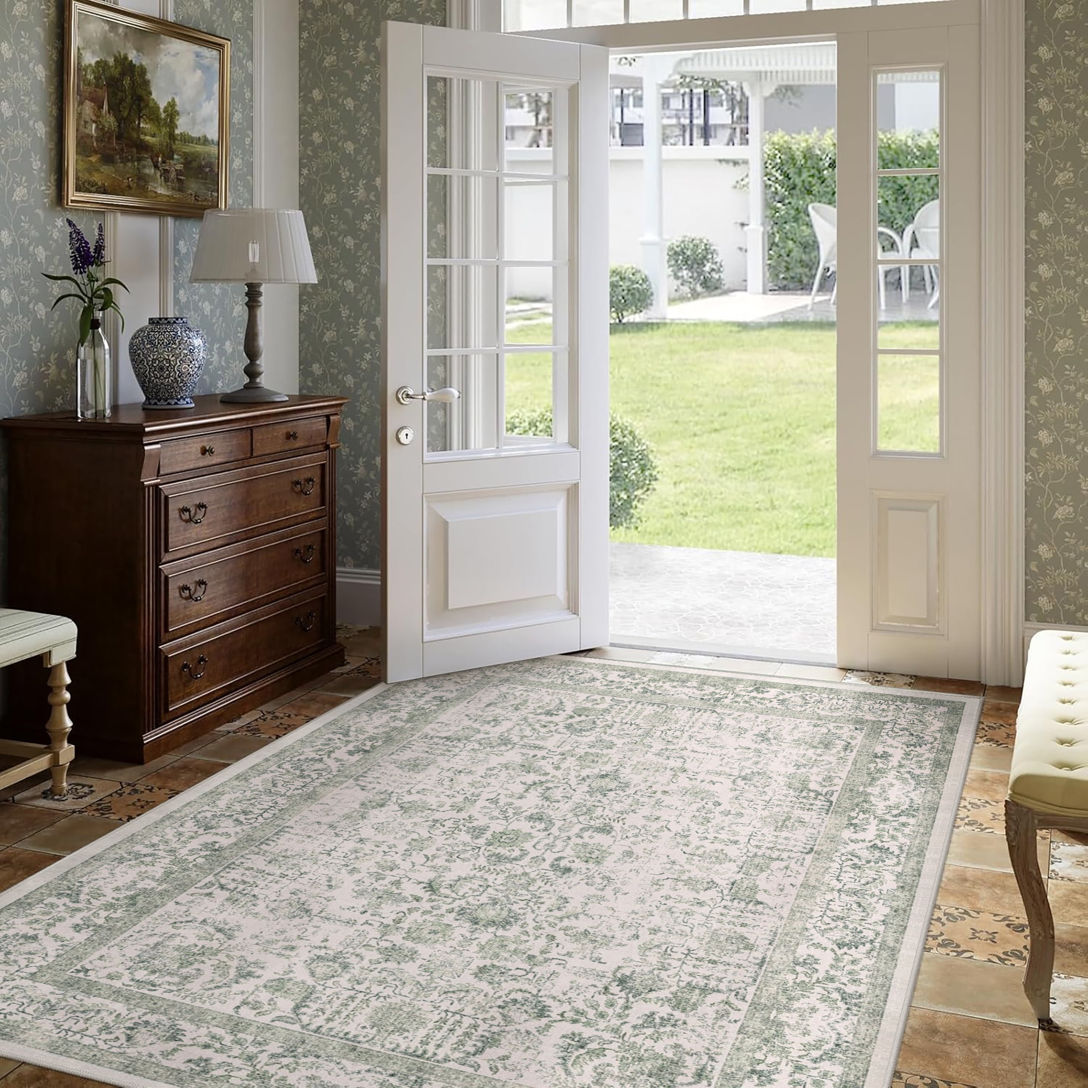 BERTHMEER 3'x5' Area Rugs Washable Vintage Oriental Rugs for Office ...