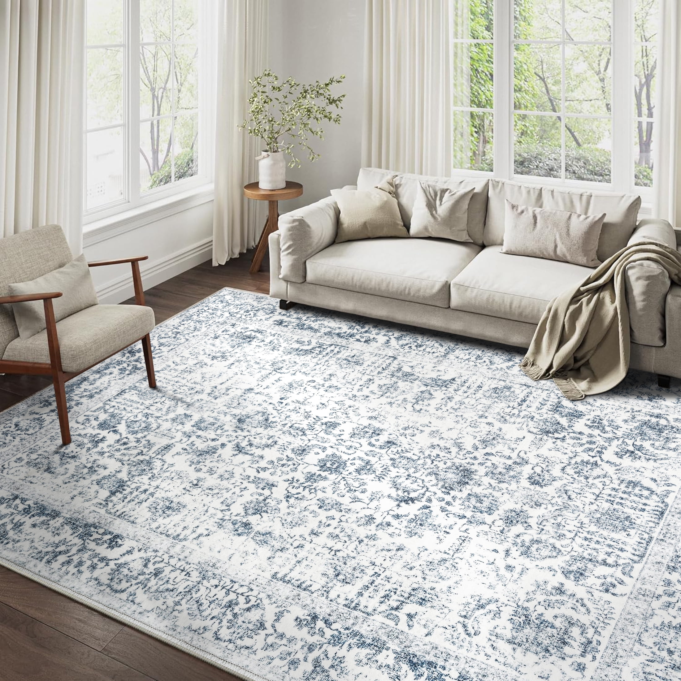 BERTHMEER 3'x5' Area Rugs Washable Vintage Oriental Rugs for Office ...