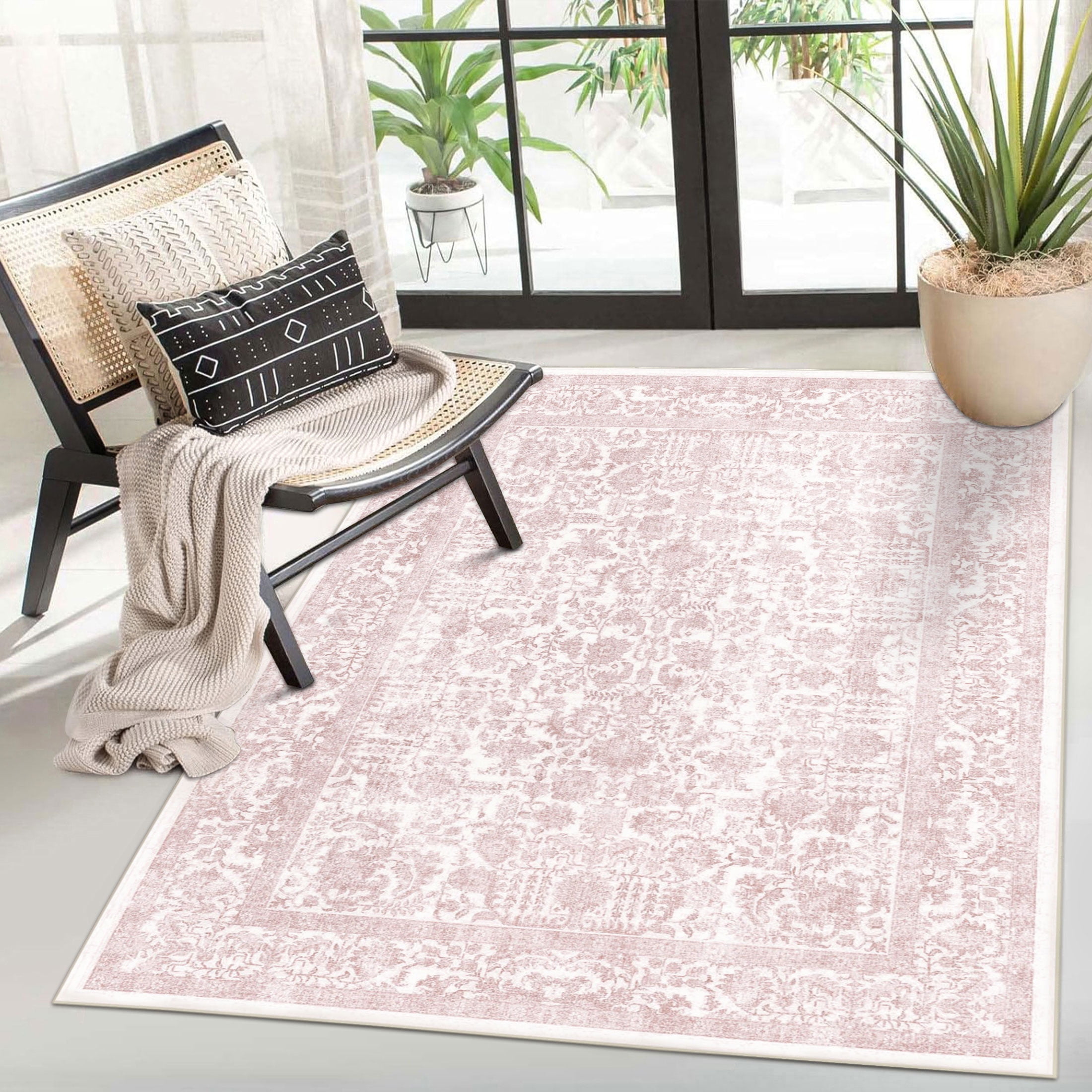 BERTHMEER 3'x5' Area Rugs Washable Vintage Oriental Rugs for Office ...