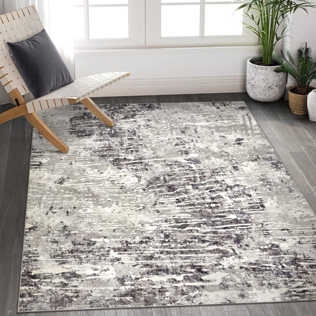 BERTHMEER 3'x5' Gray Abstract Area Rugs Non-slip - Walmart.com
