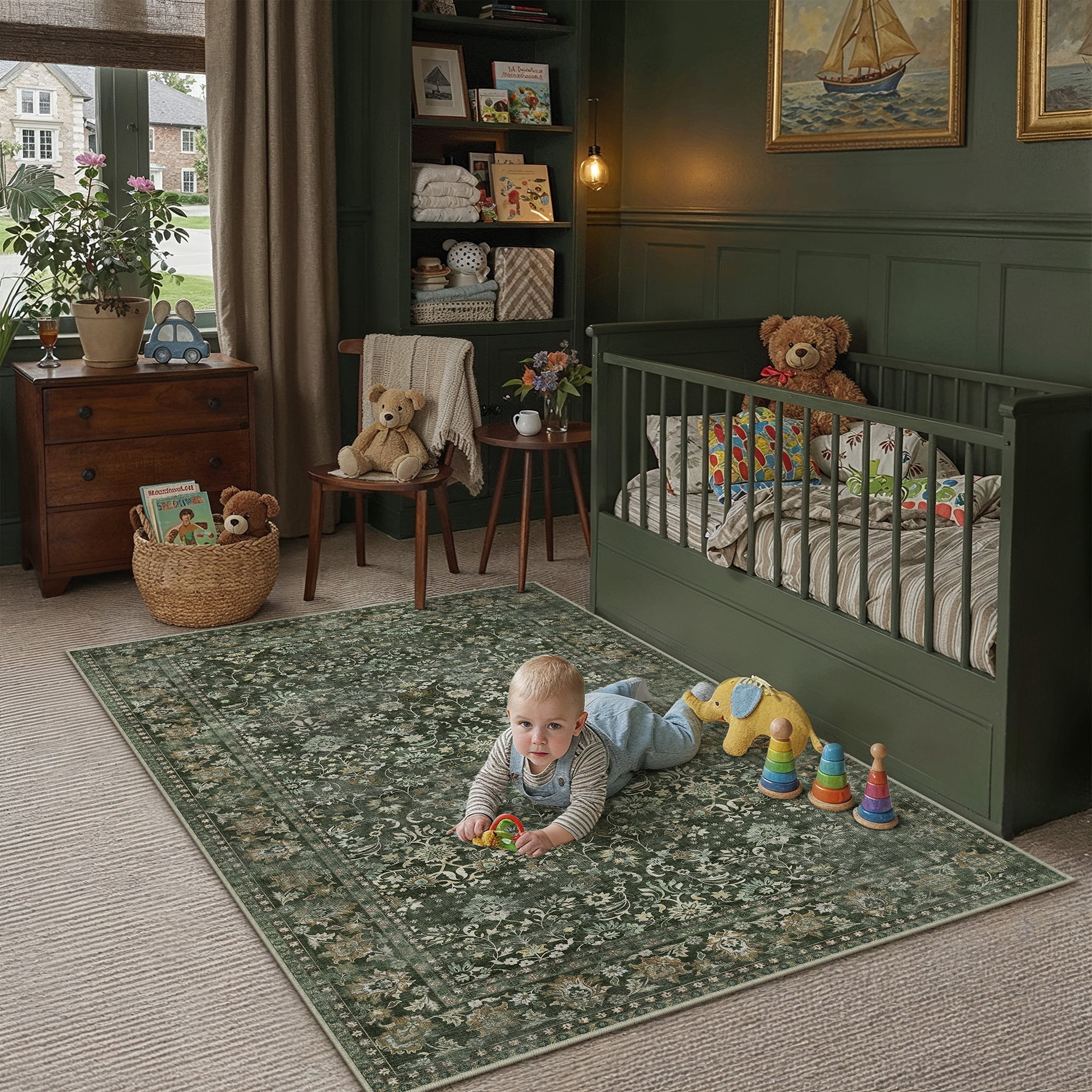 BERTHMEER 3'x5' Small Area Rugs Washable Rugs for Living Room Office ...