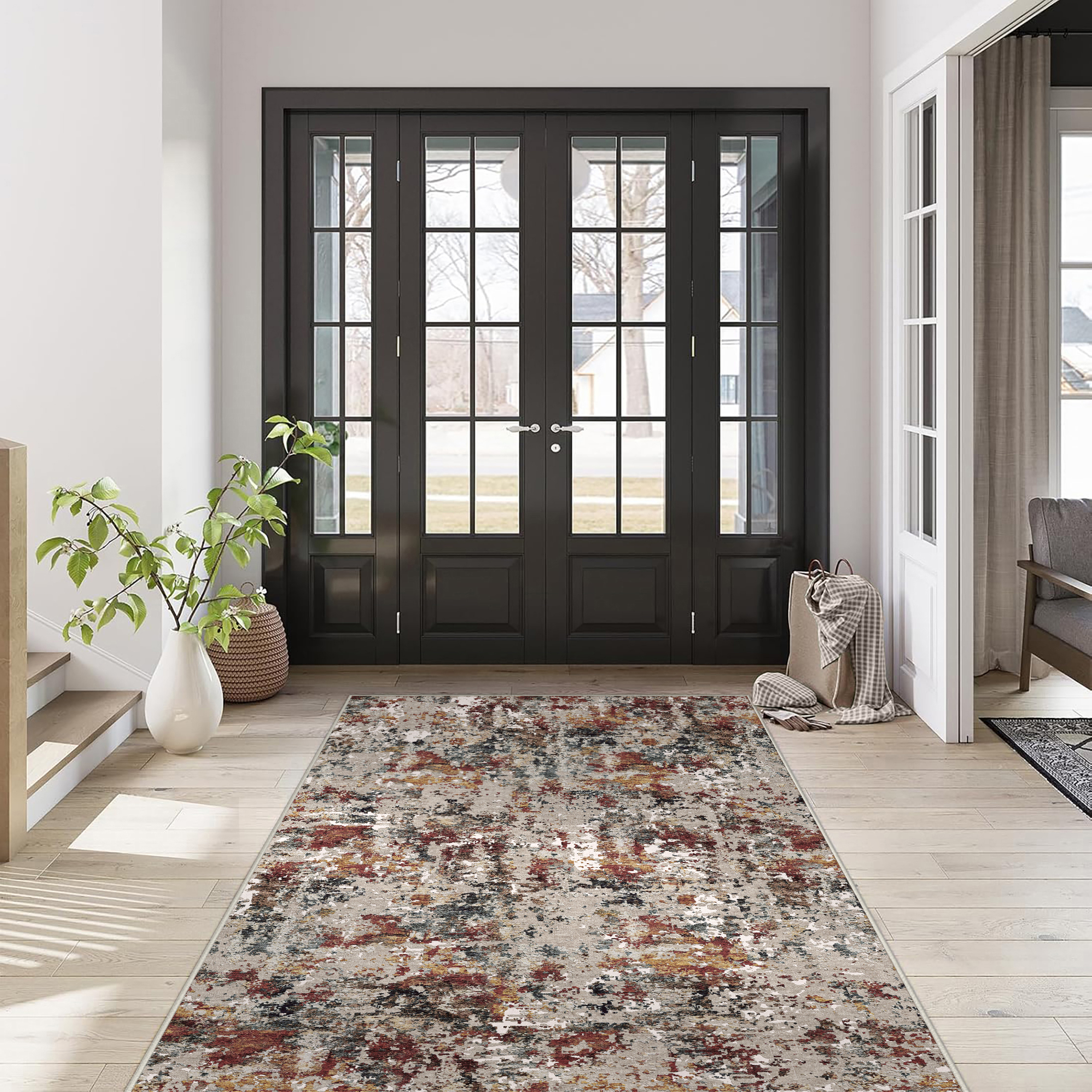 BERTHMEER 3'x5' Small Area Rugs Washable Rugs for Office Kitchen ...