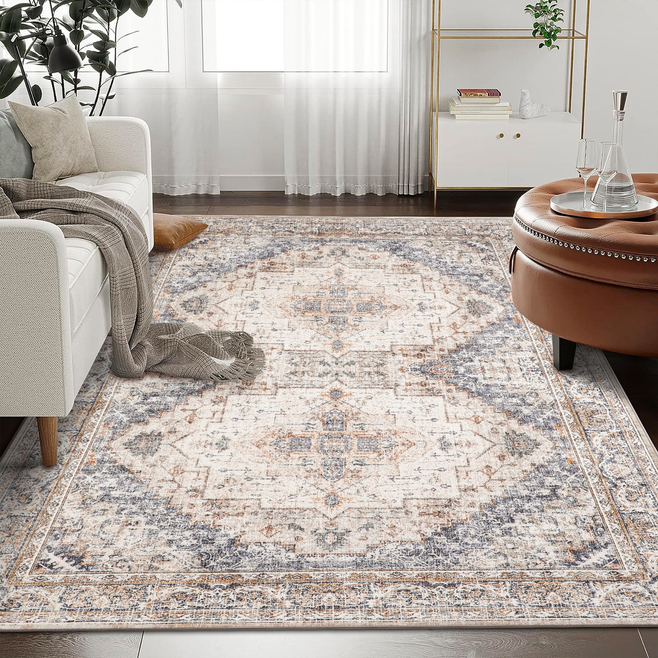 BERTHMEER 3'x5' Small Area Rugs Washable Rugs for Office Kitchen ...