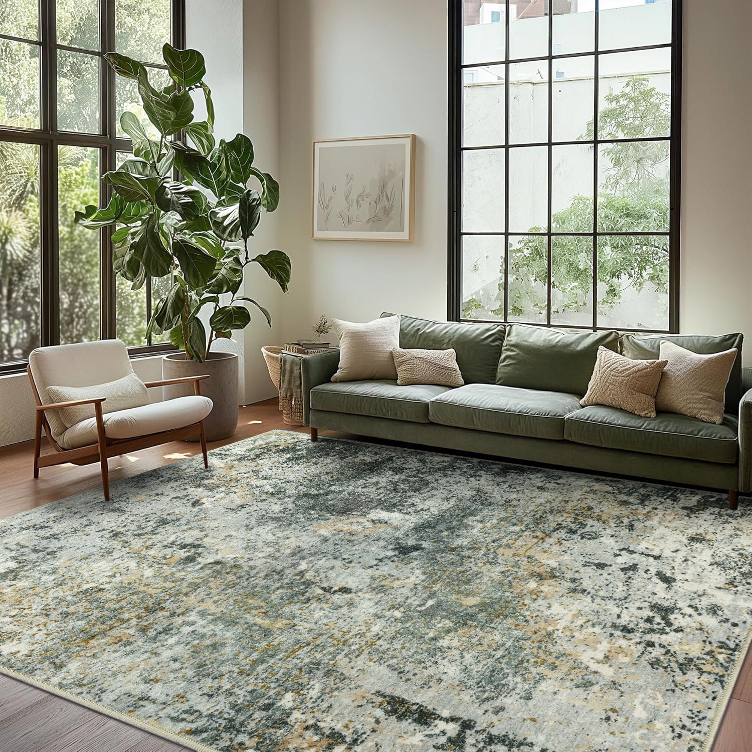 BERTHMEER 3'x5' Washable Area Rugs for Kitchen Bedroom Entryway Rugs ...