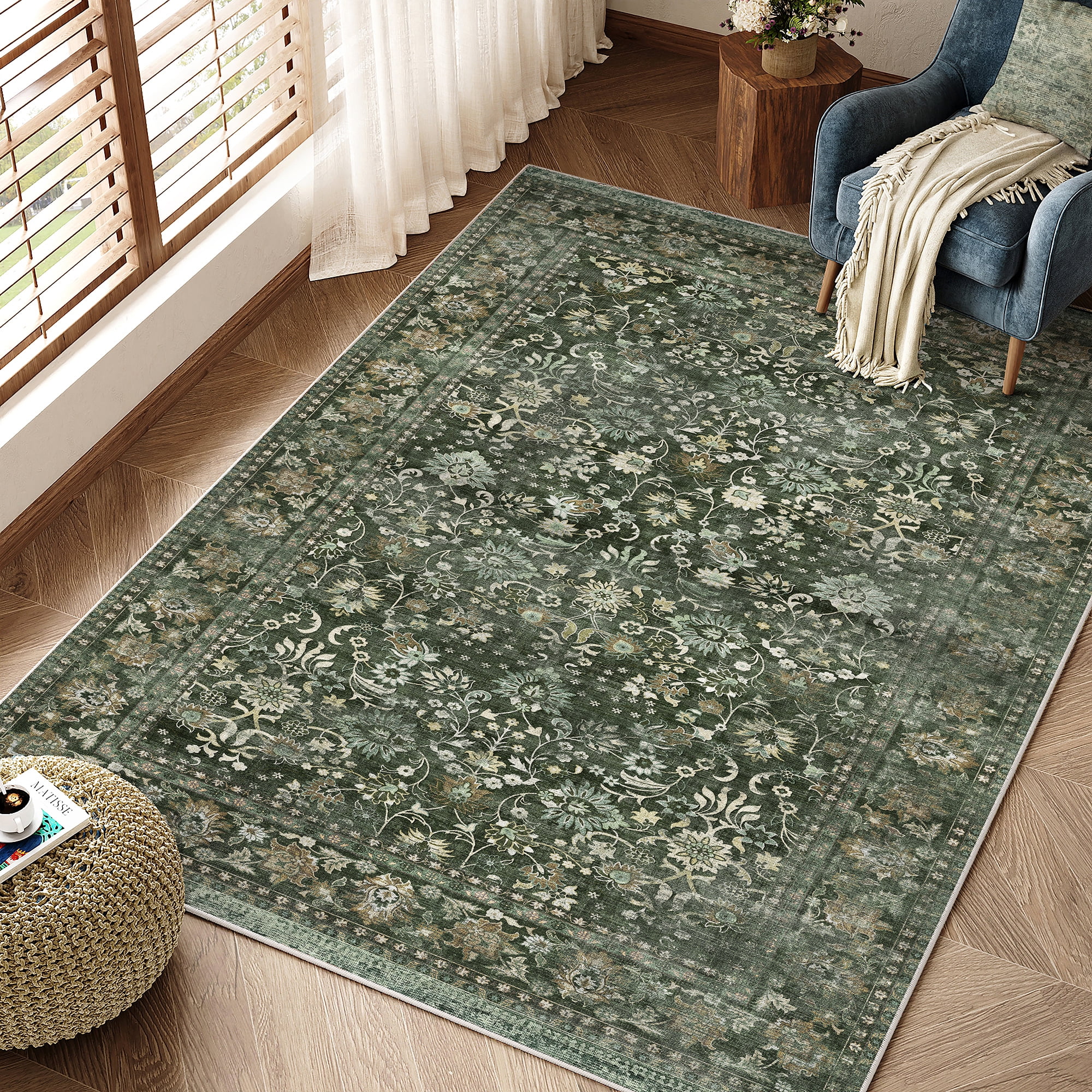 BERTHMEER 4'x6' Area Rugs Washable Rugs for Living Room Bedroom Office ...