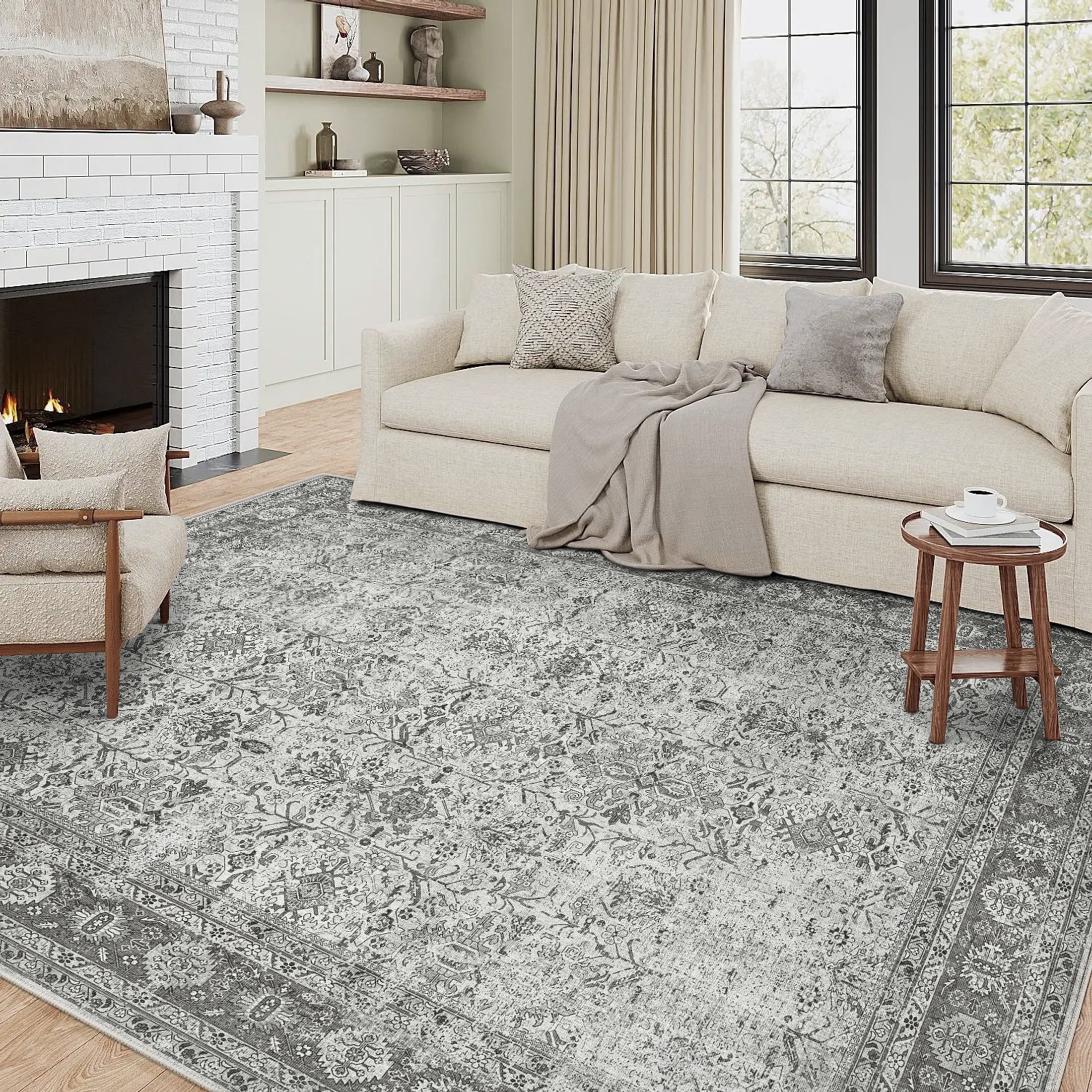 BERTHMEER 4'x6' Washable Area Rugs for Bedroom Office Entryway rugs ...