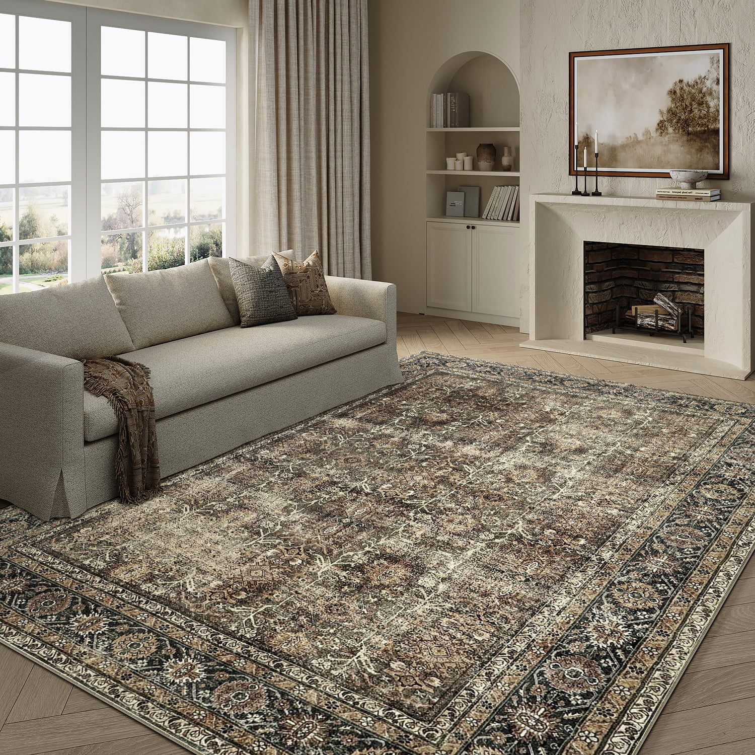 BERTHMEER 4'x6' Washable Area Rugs for Entryway Office indoor ...