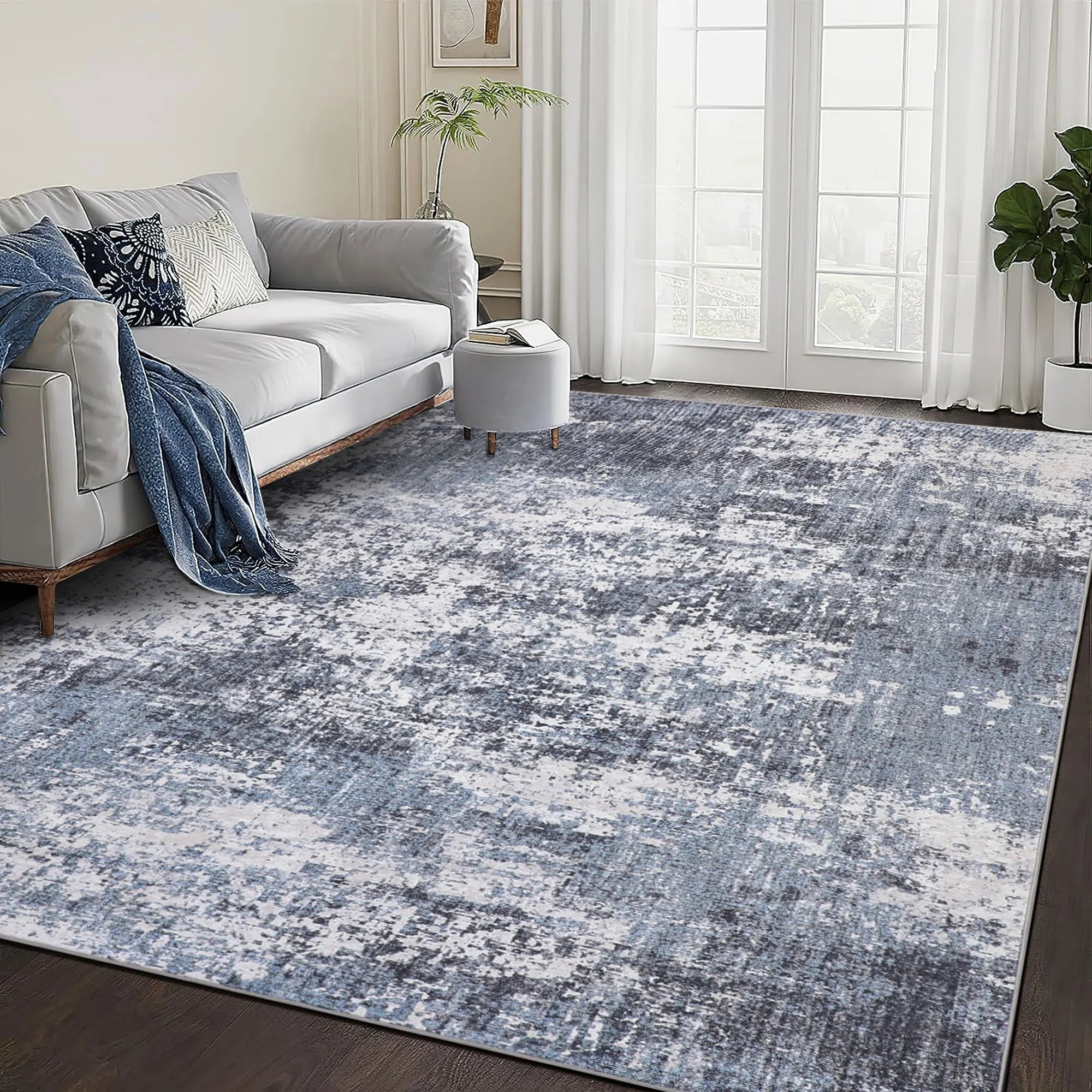 BERTHMEER 5'x7' Modern Abstract Rugs, Non-Slip, Washable, for Living ...