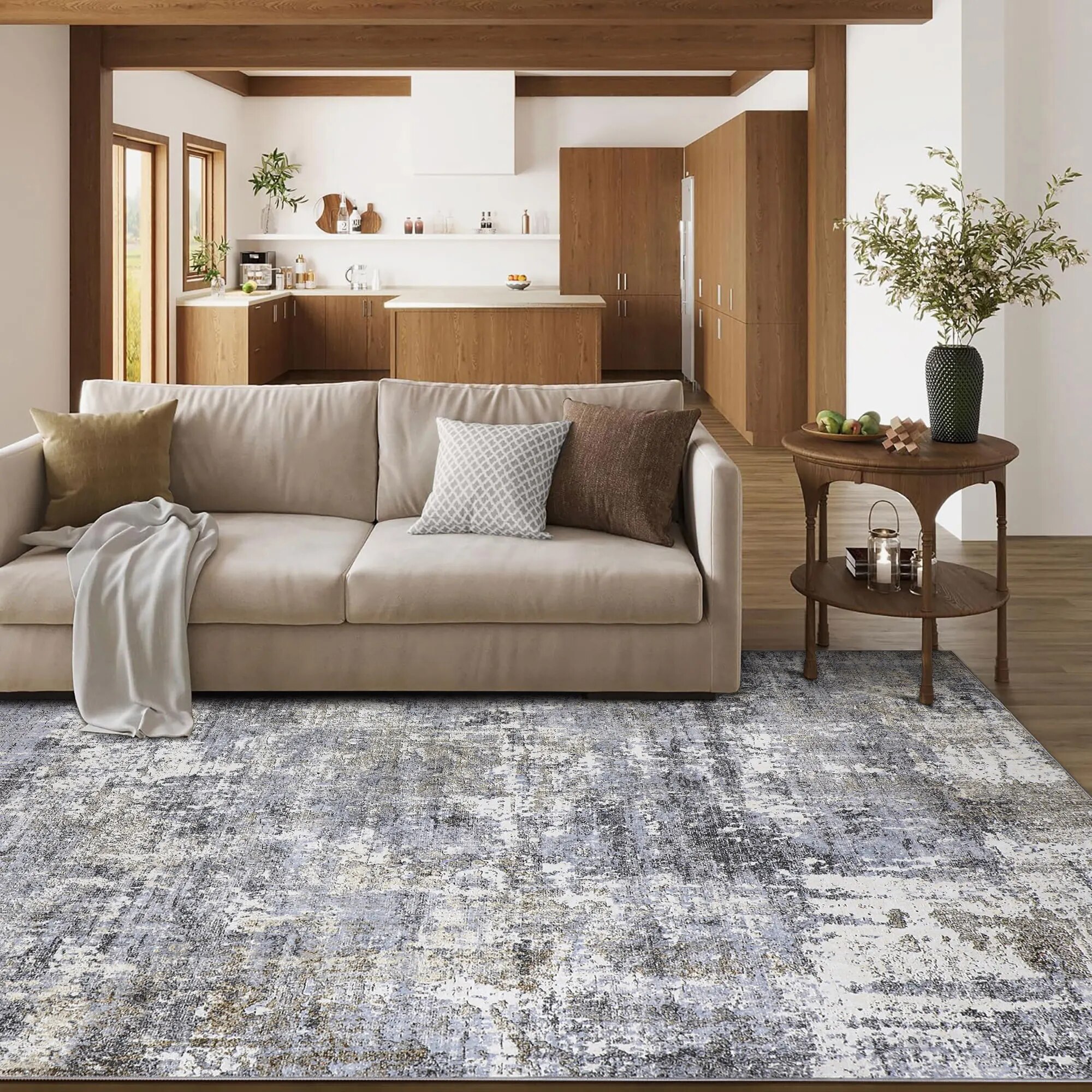 Handcraft Rugs-Swirls Abstract Design Modern Contemporary Hand Carved ...