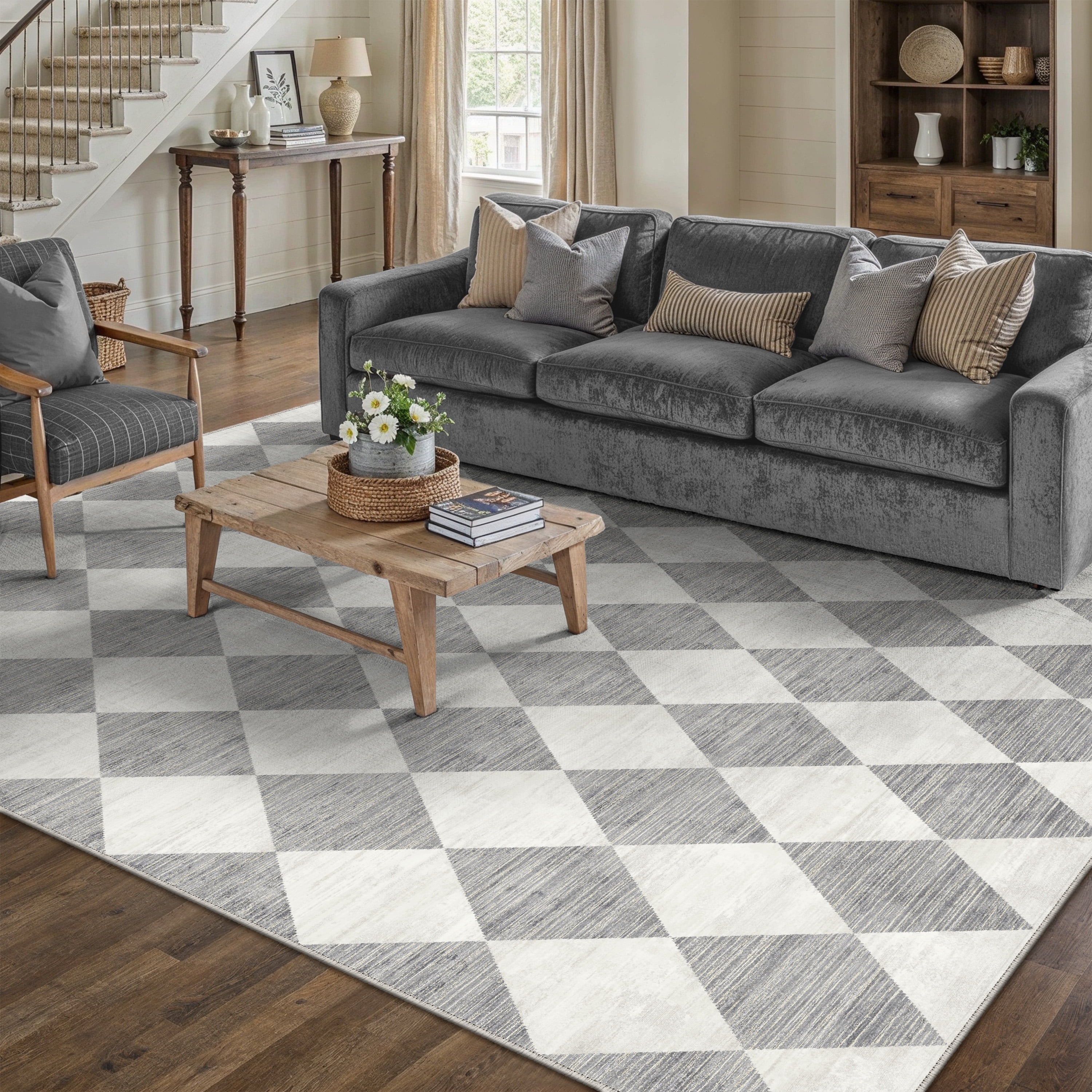 BERTHMEER 5'x7' Area Rugs for Living Room Bedroom Kitchen Rugs Washable ...
