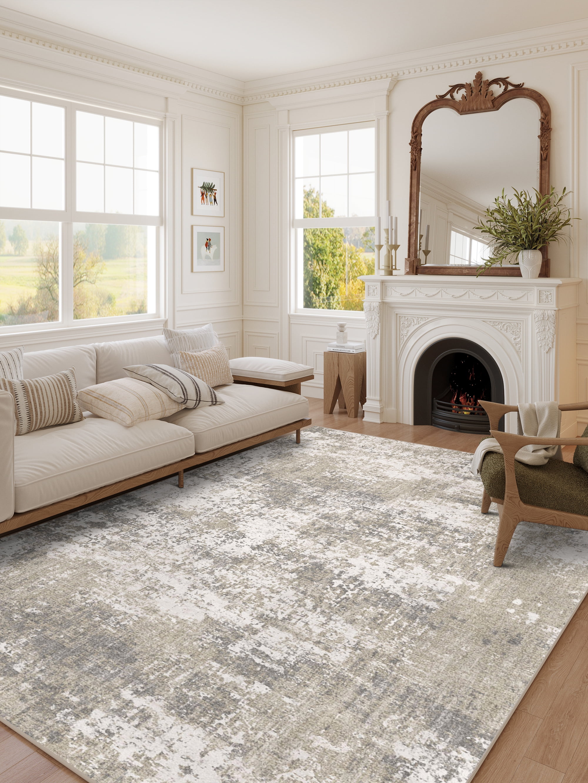 BERTHMEER 5'x7' Area Rugs Modern Abstract Rugs for Living Room Bedroom ...